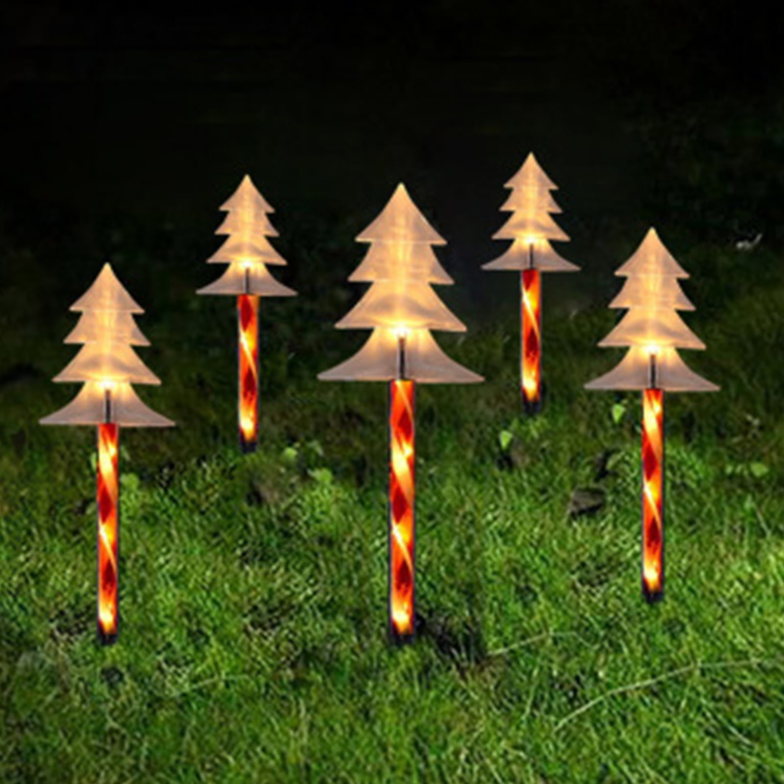 5 Pack Solar Christmas Snowflakes Garden Stake Lights, Solar Powered ...