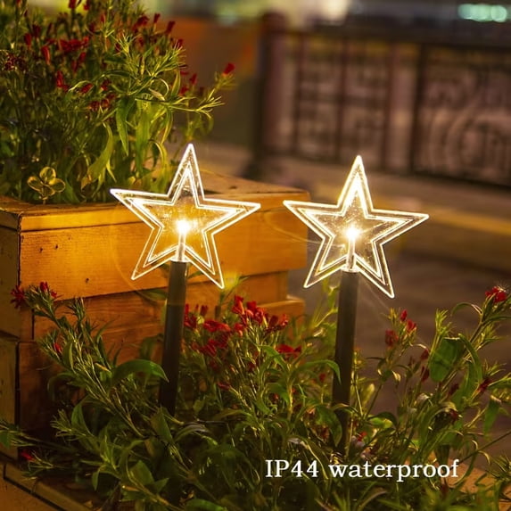 5 Pack Solar Garden Star Lights - Outdoor Solar Powered LED Decorative ...