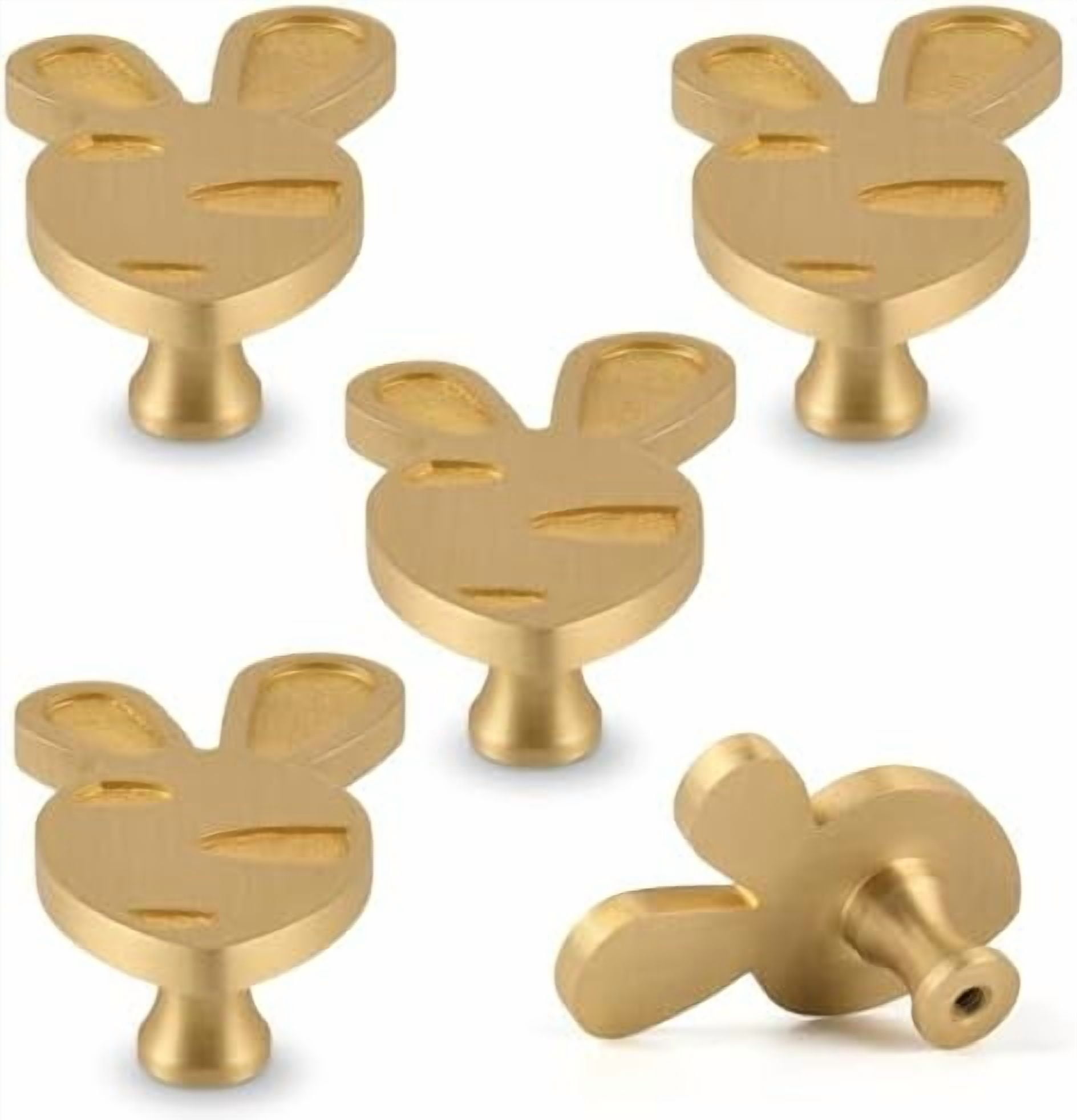5 Pack Solid Brass Cartoon Carrot Cabinet knob, Children's Dressing ...