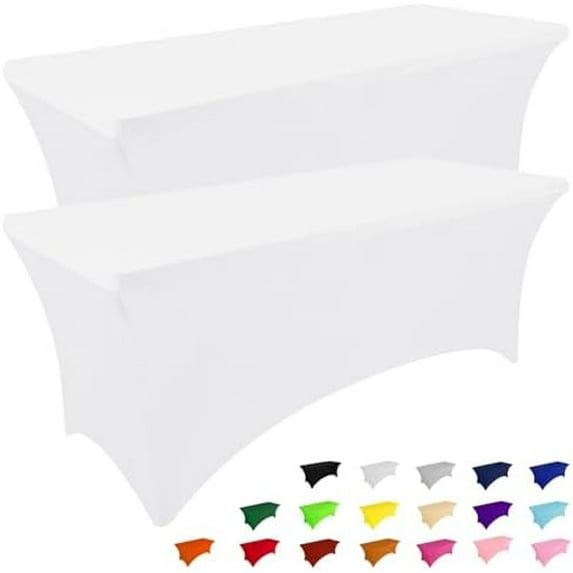 5 Pack Spandex Table Cloth 6FT, Elastic Fitted Stretch Tablecloths for ...