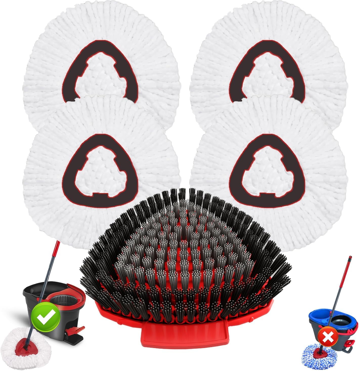 5 Pack Spin Mop Head Replacement for O Cedar EasyWring 1-Tank System ...