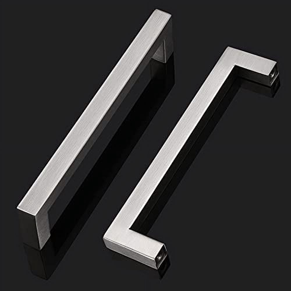 5 Pack Square Bar Cabinet Handles 5"(128mm) Hole Centers, Brushed ...