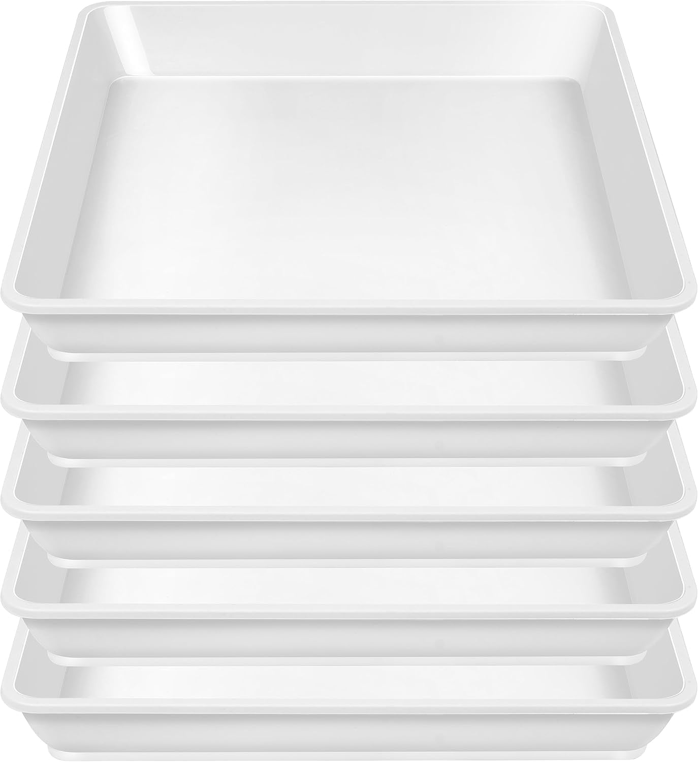 5 Pack Square Plant Saucer, Plastic Plant Water Dray Tray 6 Inch ...