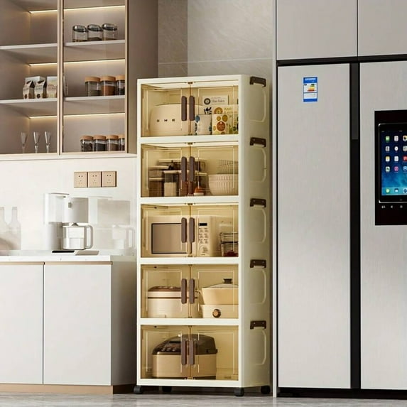 5-Pack Stackable Rolling Drawer Storage Bins - Foldable, Space-Saving ...