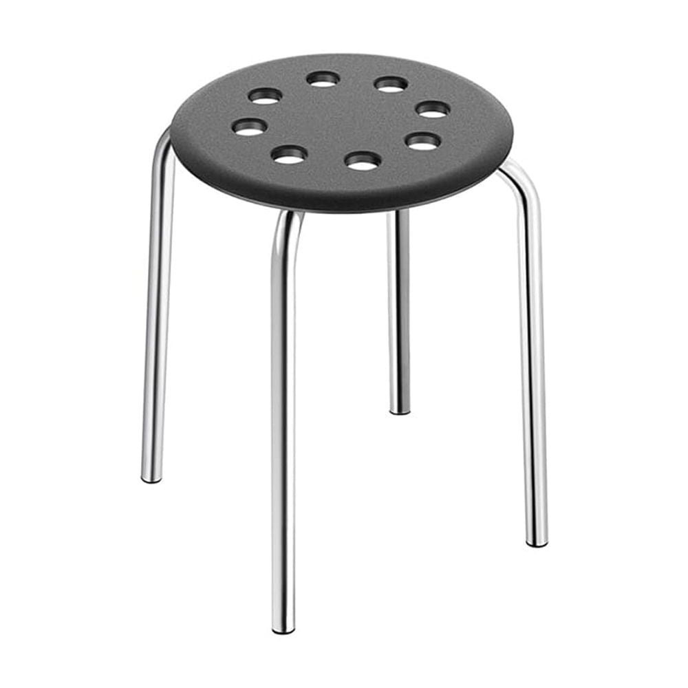 5 Pack Stackable Round Stools, Waterproof Plastic Seat & Sturdy Metal ...