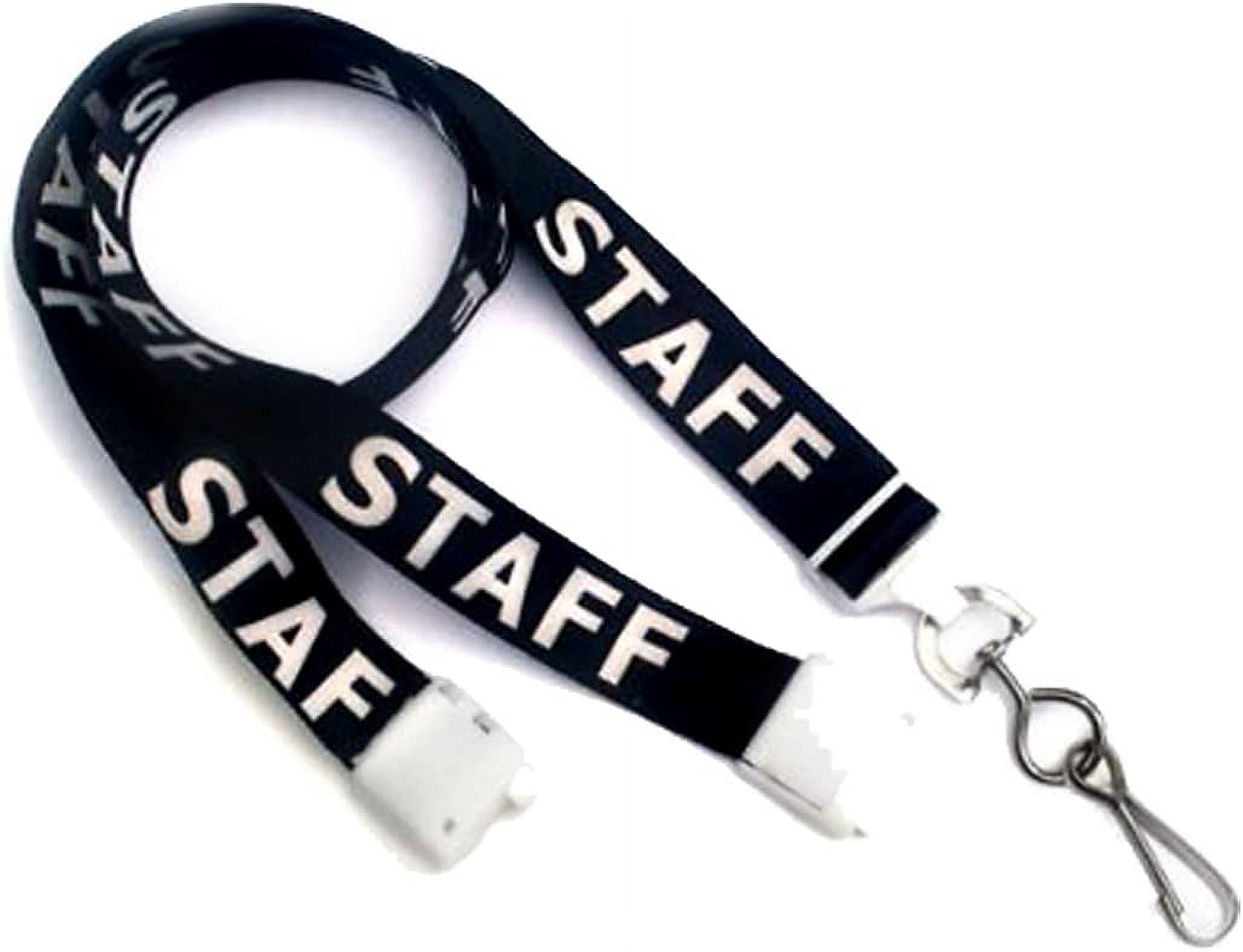 5 Pack - Staff With Breakaway Clasp And Swivel Hook - Black Neck Strap ...