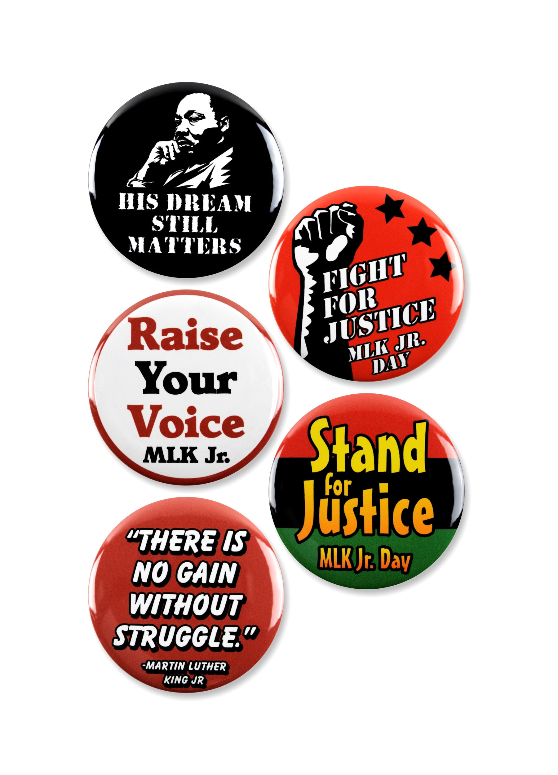 5 Pack - Stand For Justice Dr. Martin Luther King Jr Day Pinback ...