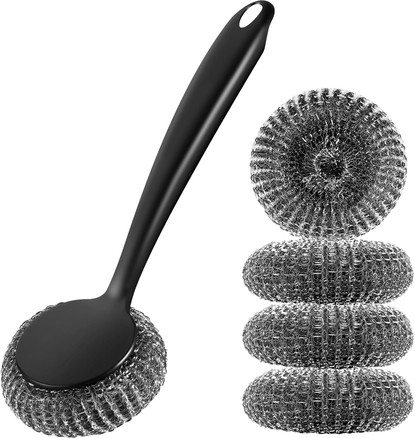 5 Pack Steel Wool Scrubber, Improved Stainless Steel Scrubber, Metal ...