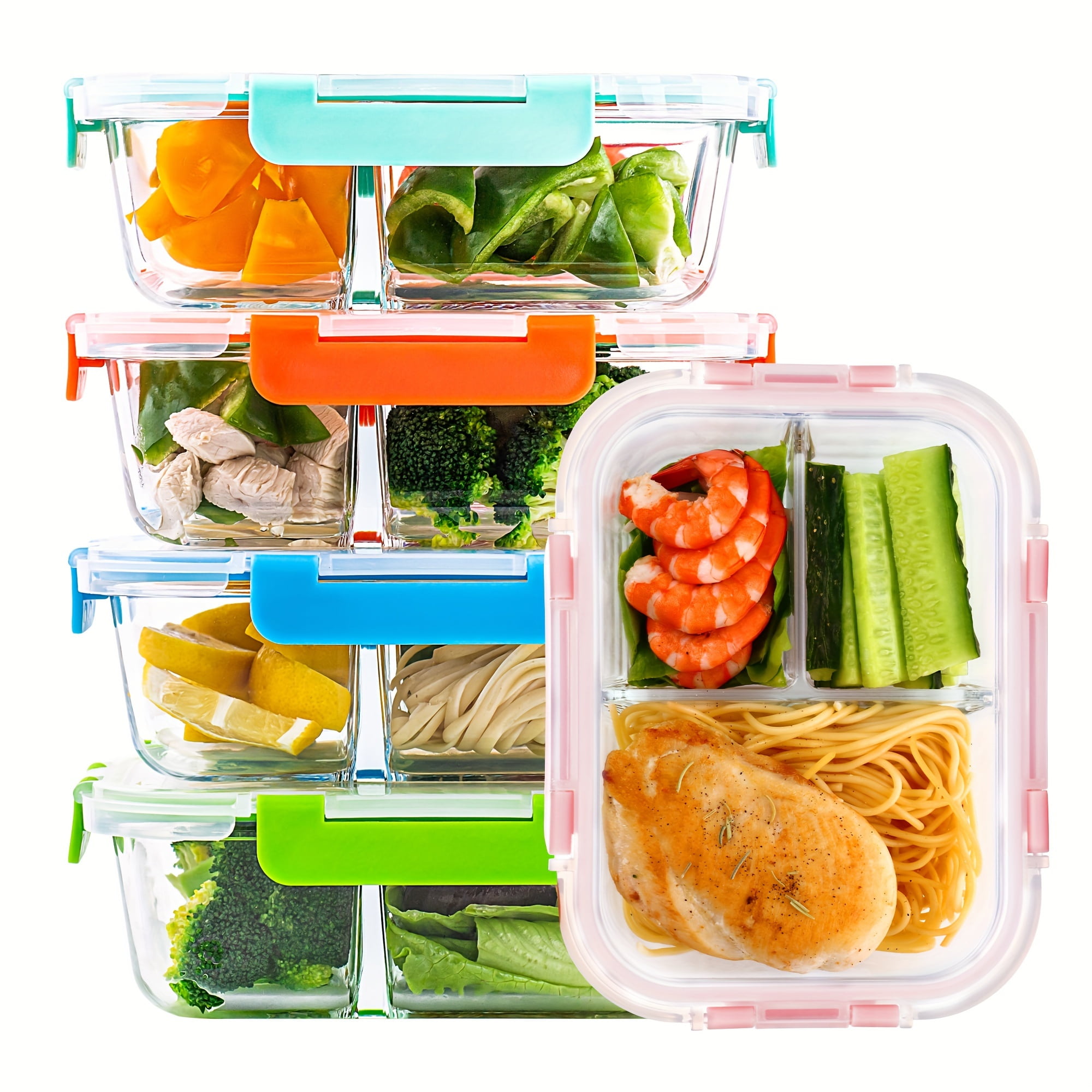 5-Pack Storage Containers BPA-Free Borosilicate Glass Food Storage ...