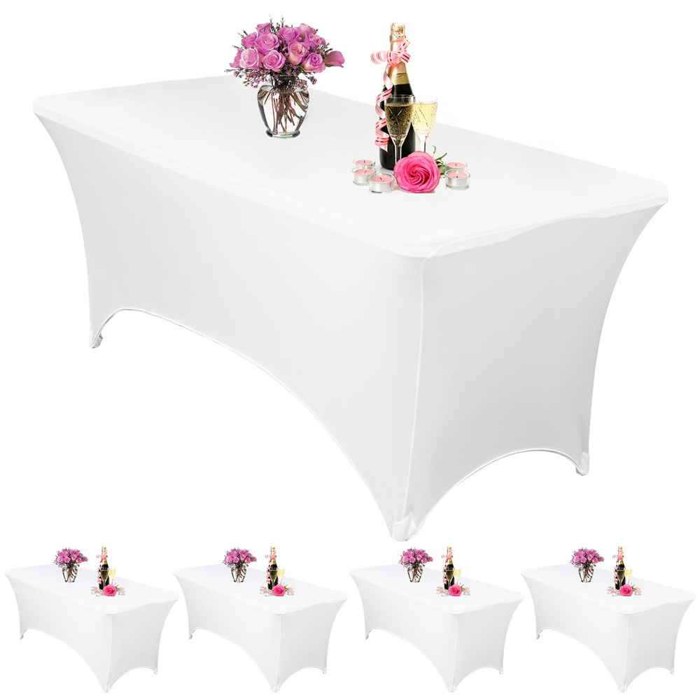 Efavormart 6 FT Fitted Fushia Rectangular Stretchy Spandex Tablecloth ...