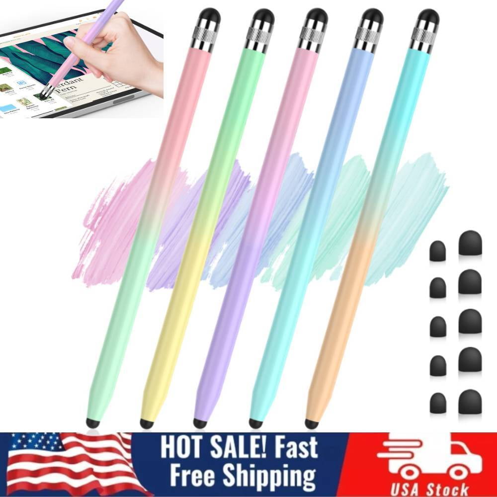 5 Pack Stylus Pens Touch Screens Universal Devices Dual-end with 10 ...