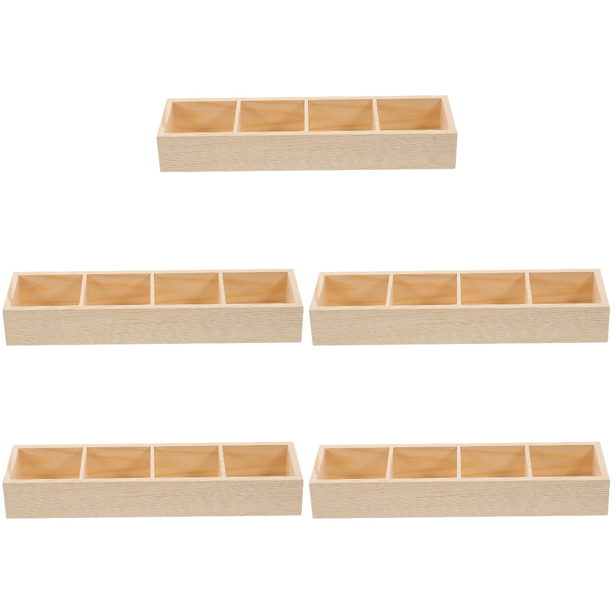 5 Pack Sugar Storage Box Coffee Syrup Organizer Wood Tea Bag Packets ...