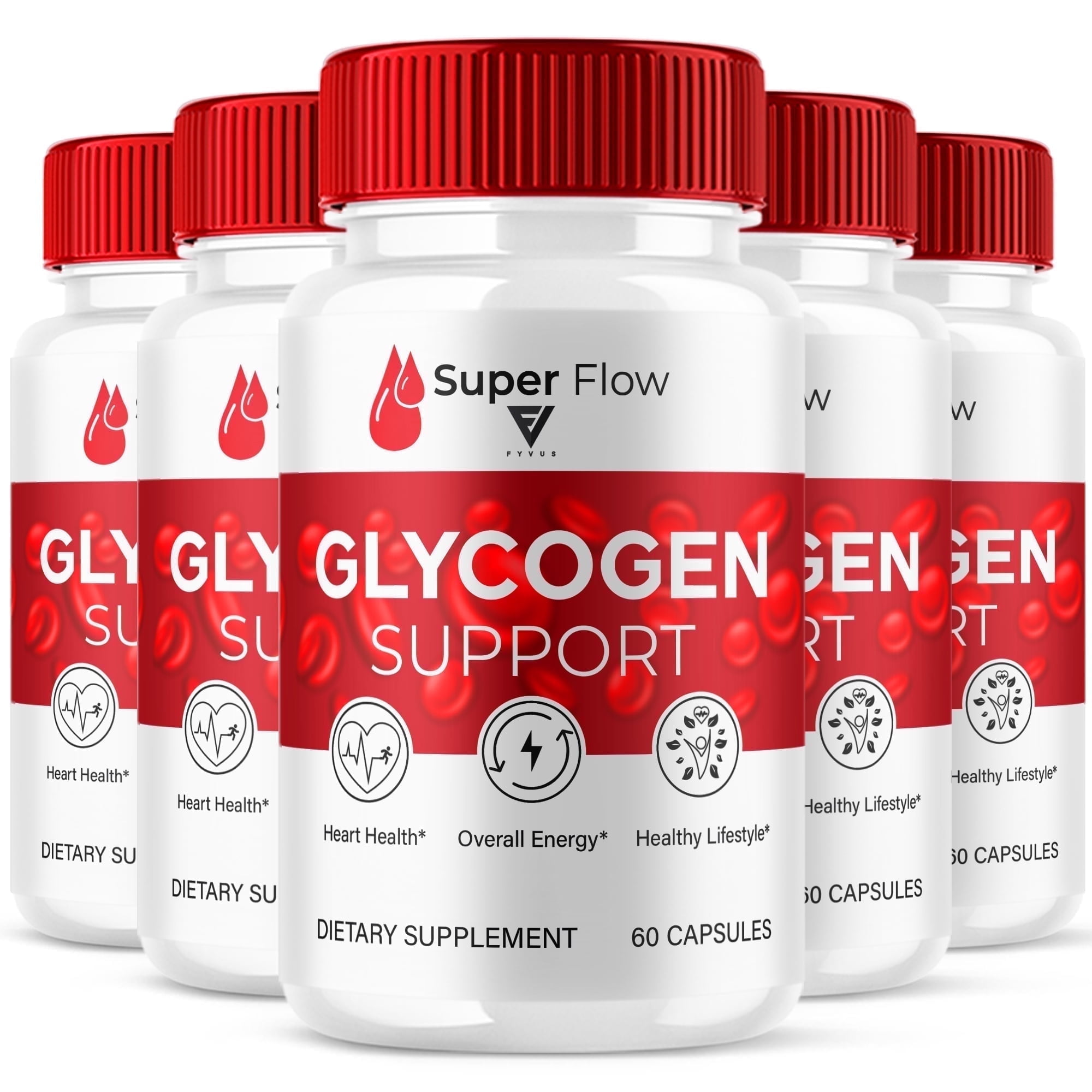 (5 Pack) Super Flow Capsules, Super Flow Pills for Glycogen and Overall ...