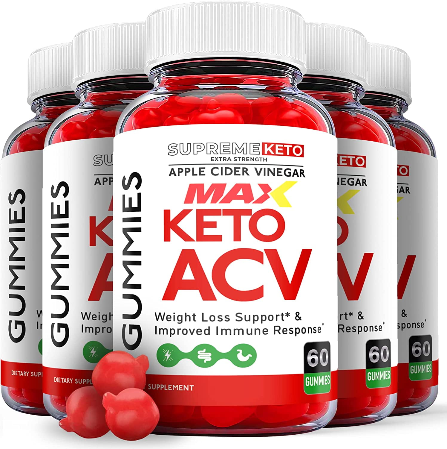 (5 Pack) Supreme Keto Max Keto ACV Gummies - Supplement for Weight Loss ...