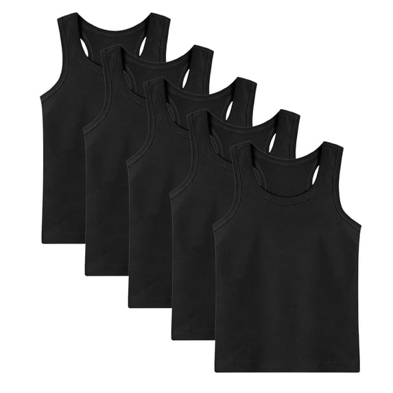 5 Pack Tank Tops for Boys Girls 1-13 Years Soft Cotton Racerback Tanks ...