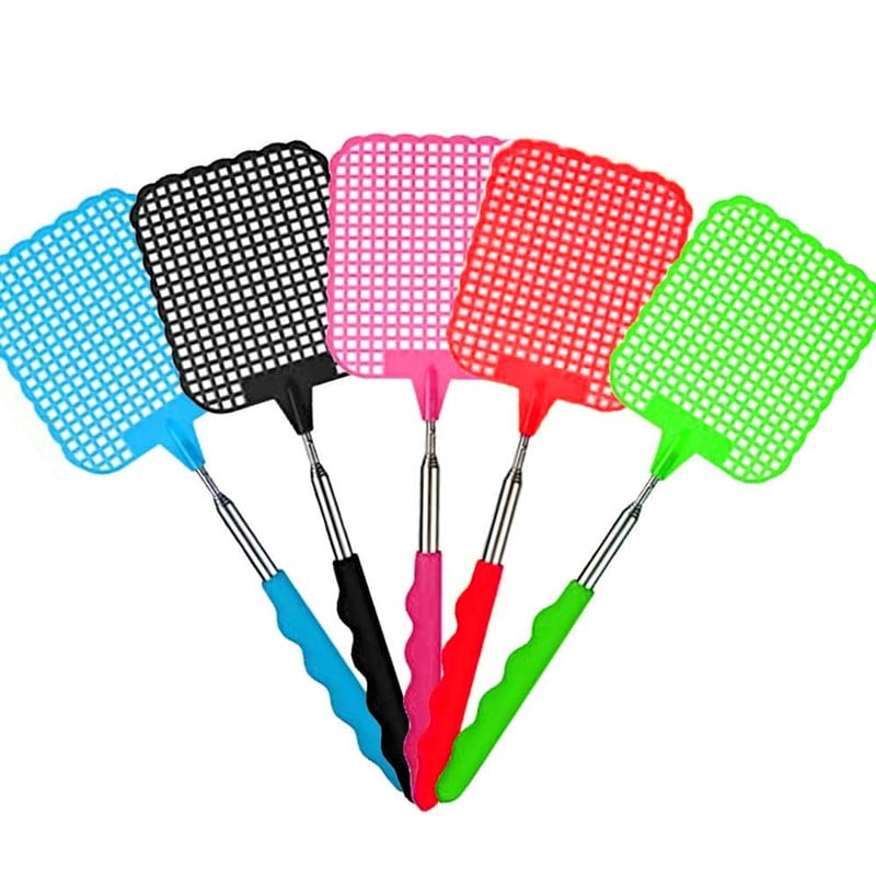 5 Pack Telescopic Fly Swatters for Indoor/Classroom, Durable Plastic ...