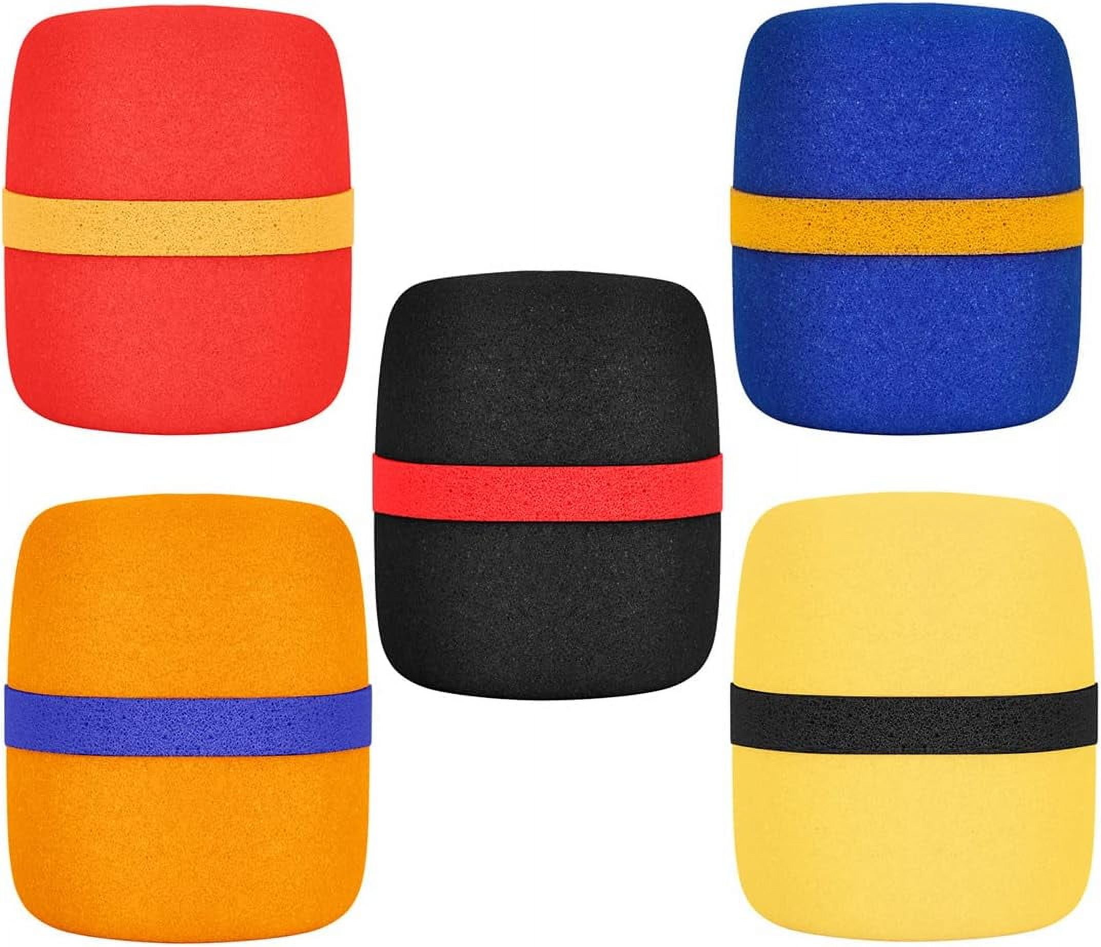 5 Pack Thick Handheld Microphone Windscreen Sponge Cover in Black,Blue ...