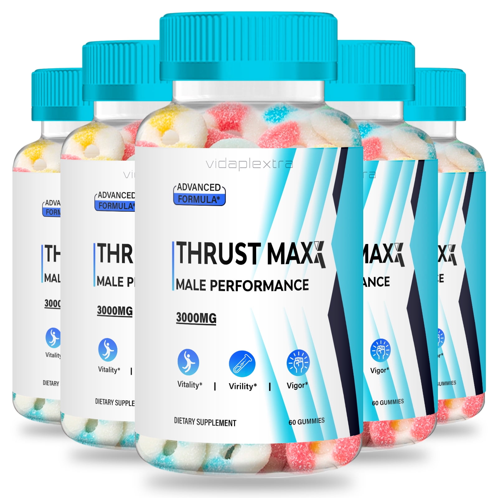 (5 Pack) Thrust Maxx Gummies - Thrust Maxx Male Gummies - Walmart.com