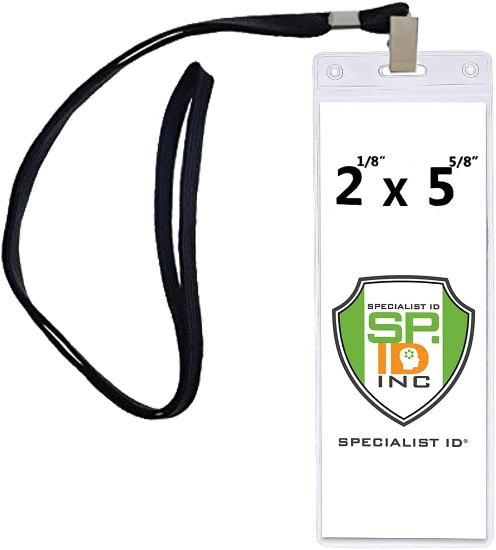 5 Pack - Ticket Stub Holder Display Sleeves with Lanyards - 2 ⅛ X 5 ⅝ ...