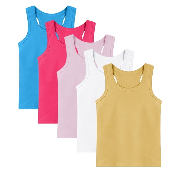 5-Pack Toddler Girls Basic Racerback Tank Tops Versatile Solid ...