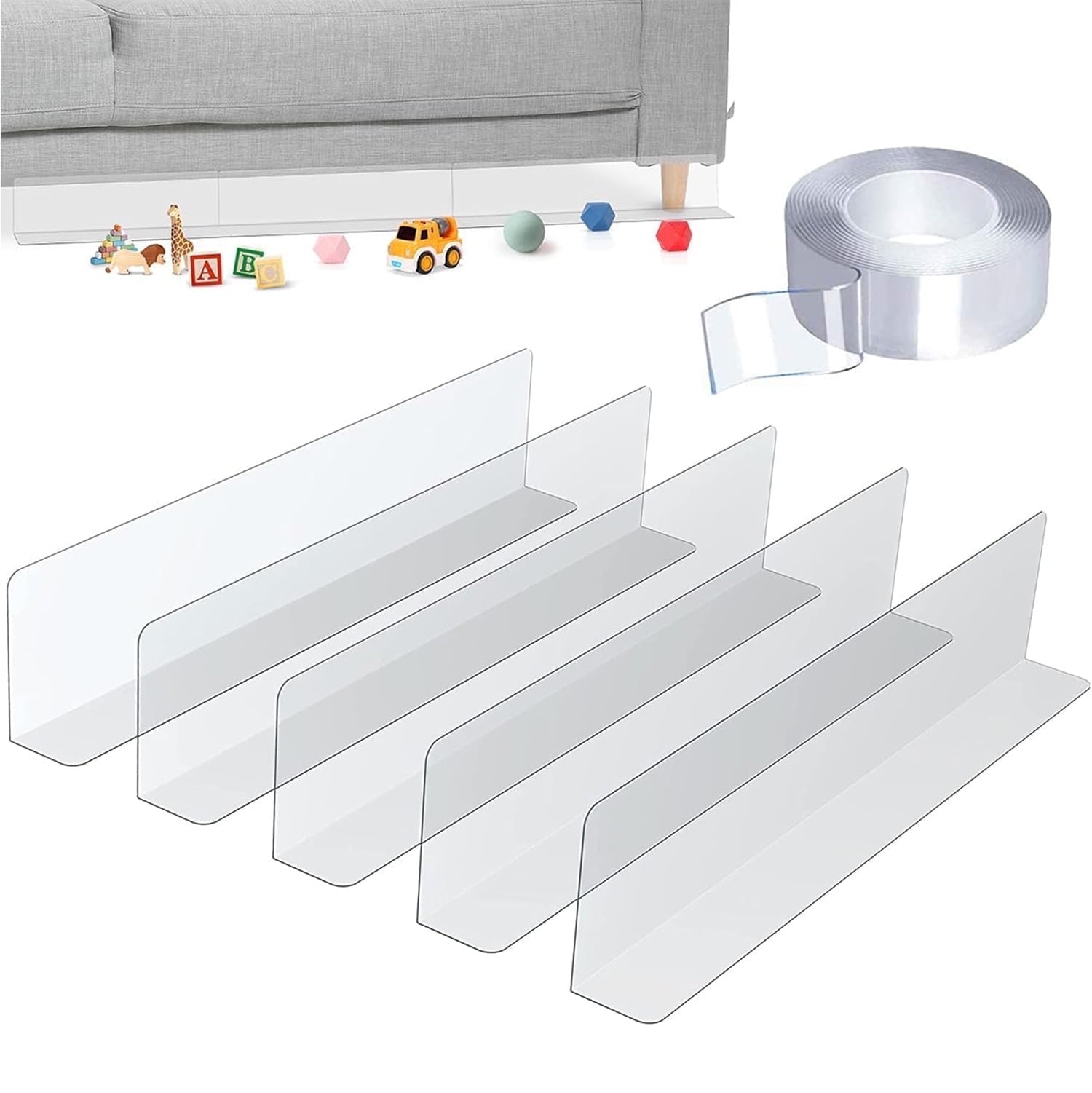 5 Pack Under Couch Blocker for Furniture,Clear Blocking Board Under ...