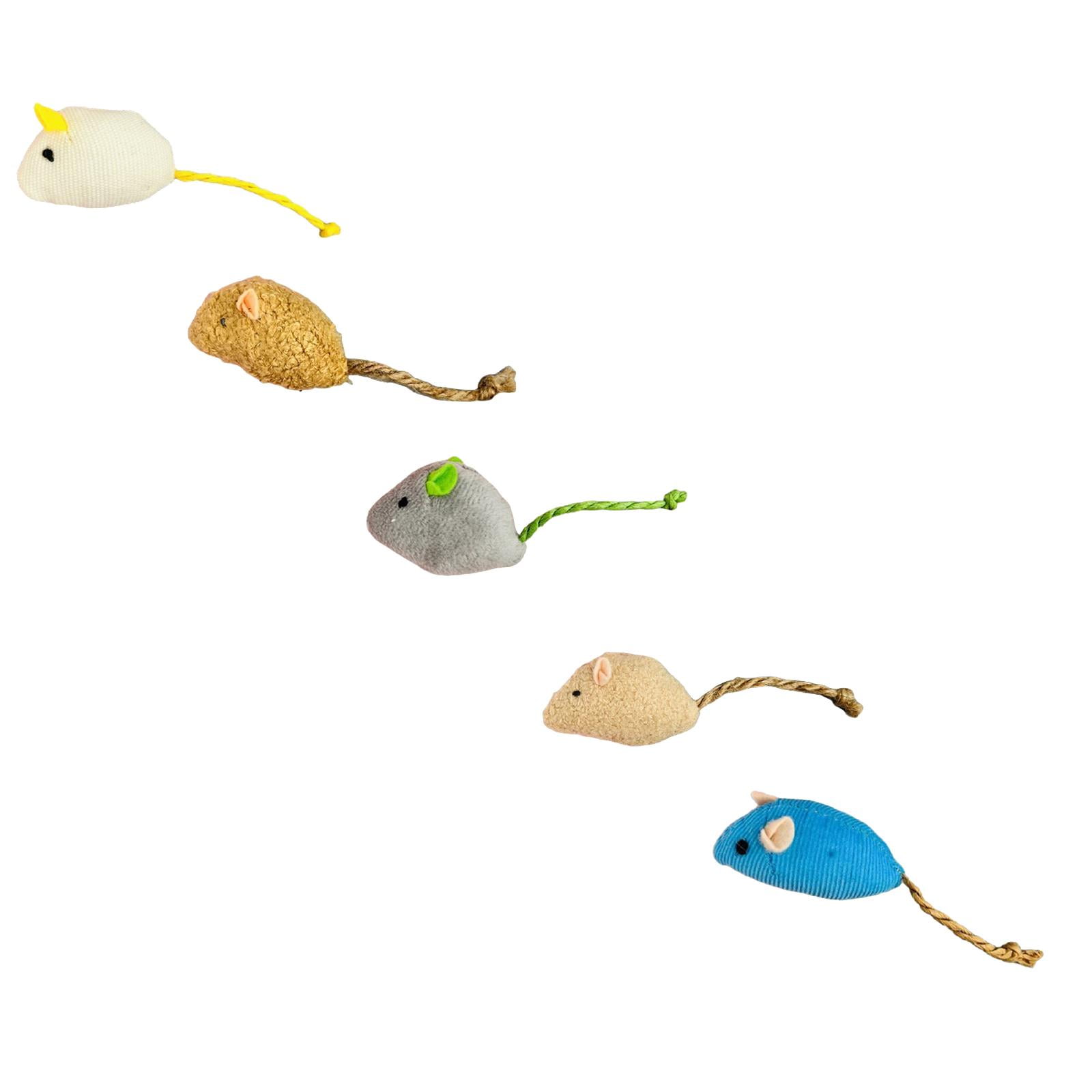 5 Pack Toy Mice for Cats Plush Mice Toys for Indoor Cats Interactive ...
