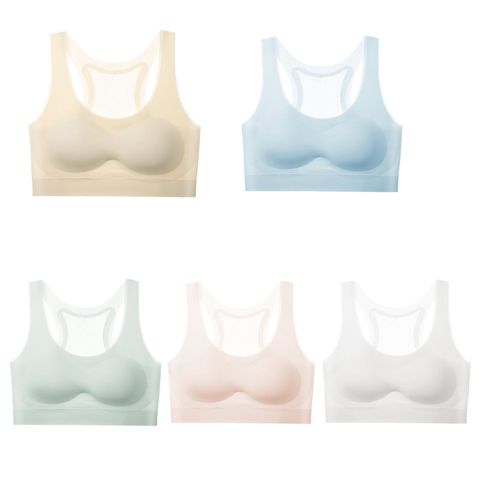5 Pack Training Bras for Girls-Sports Bra, Fitness Bra, Padded Everyday ...