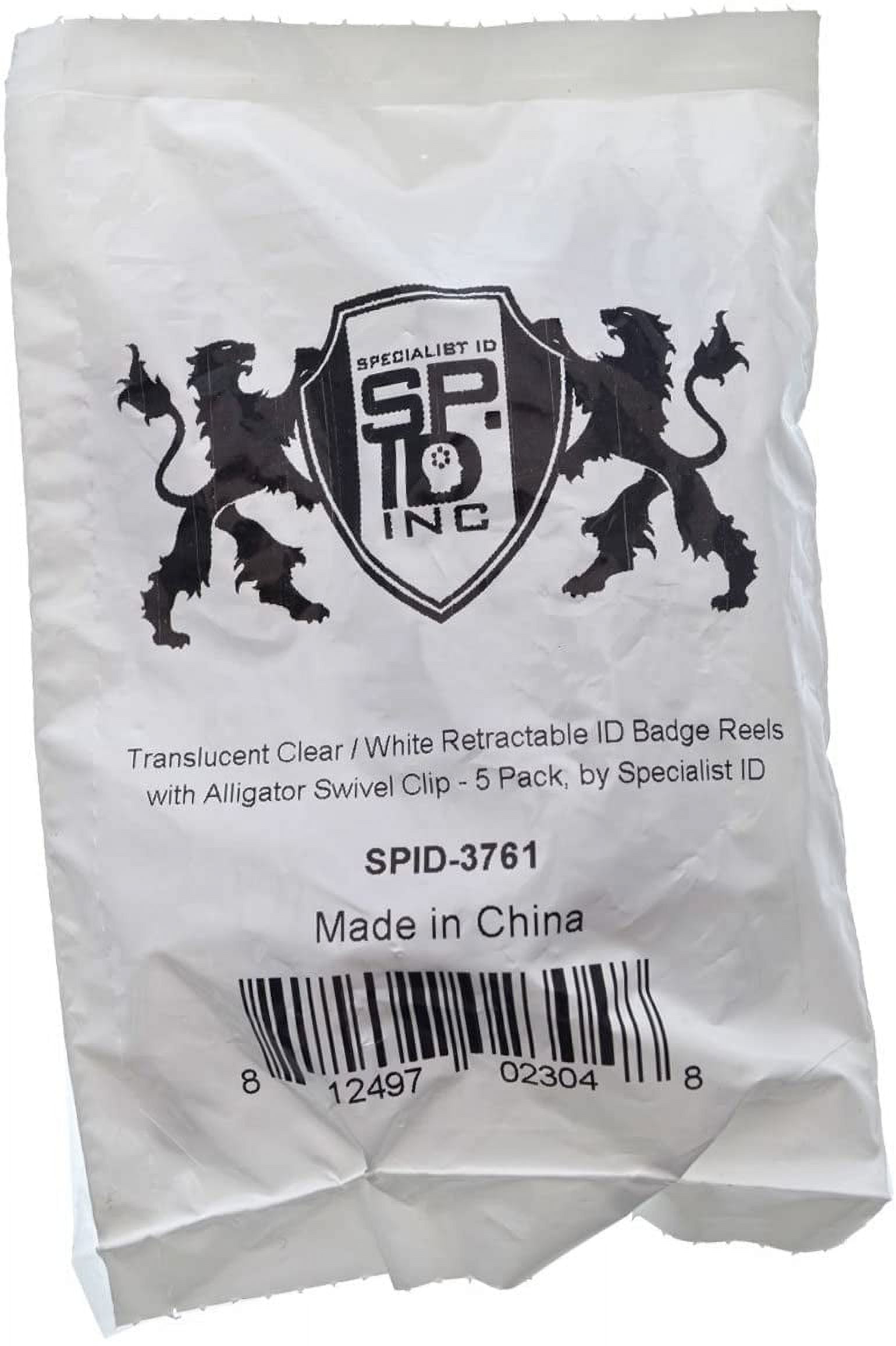 5 Pack - Translucent Badge Reel Holders with Alligator Swivel Clip ...