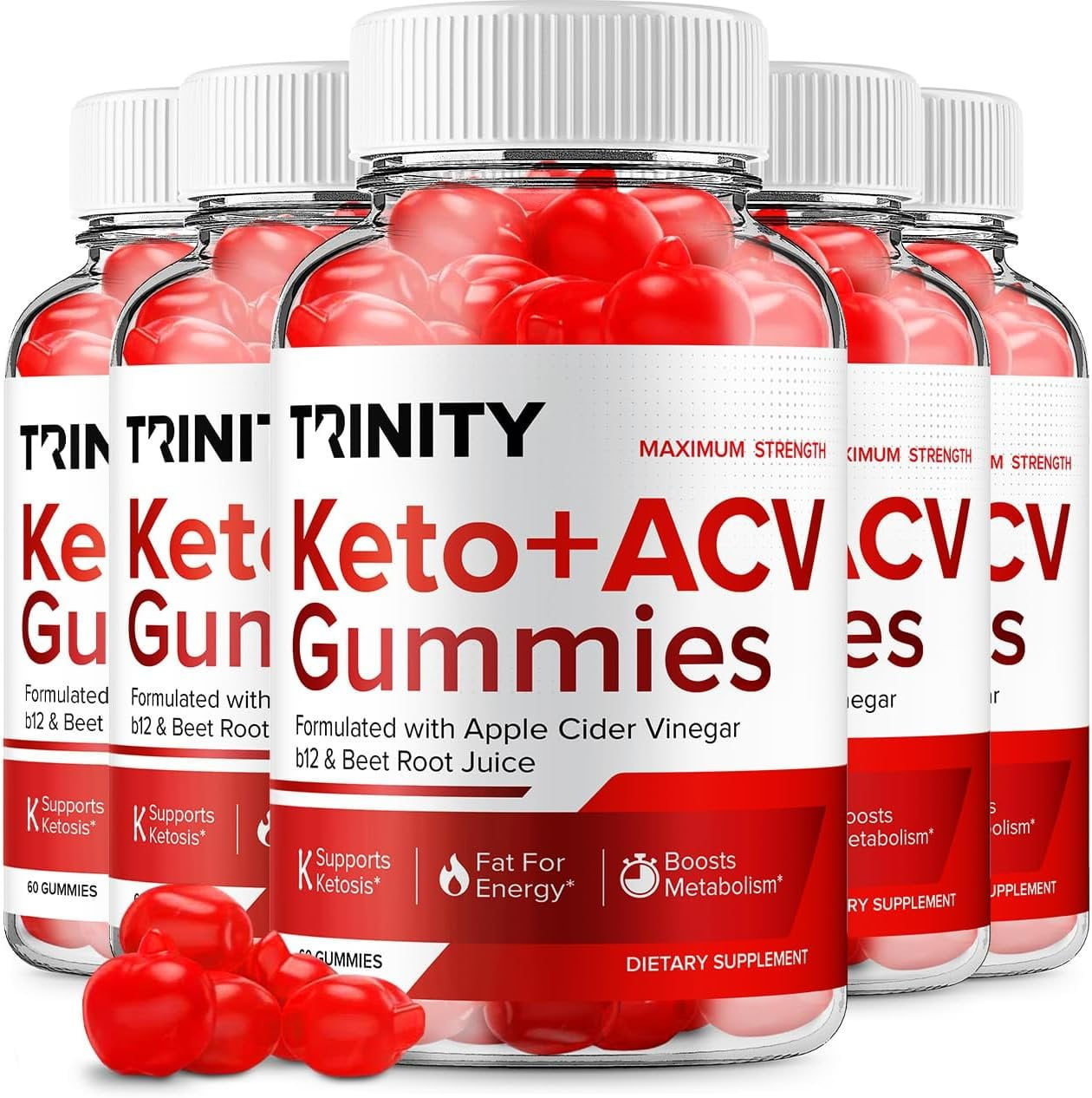 5 Pack Trinity Keto ACV Gummies Trinity ACV Keto Advanced Formula Plus ...