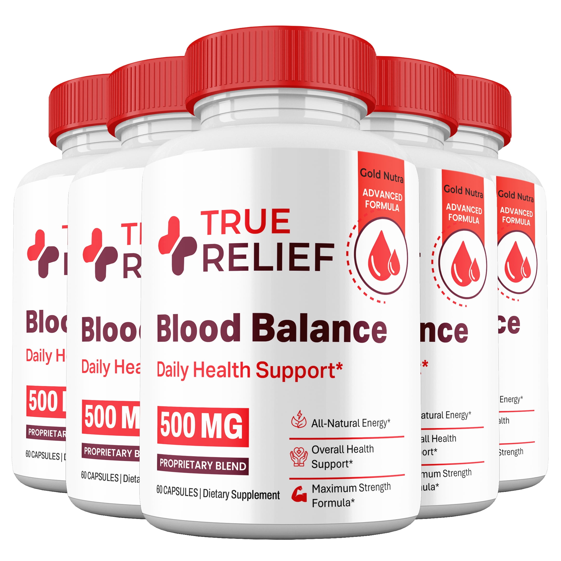(5 Pack) True Relief Blood Balance Capsules, True Relief Supplement ...
