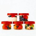 5 Pack Twist cap Containers Clear Bottom With Red Top Screw on Lids ...