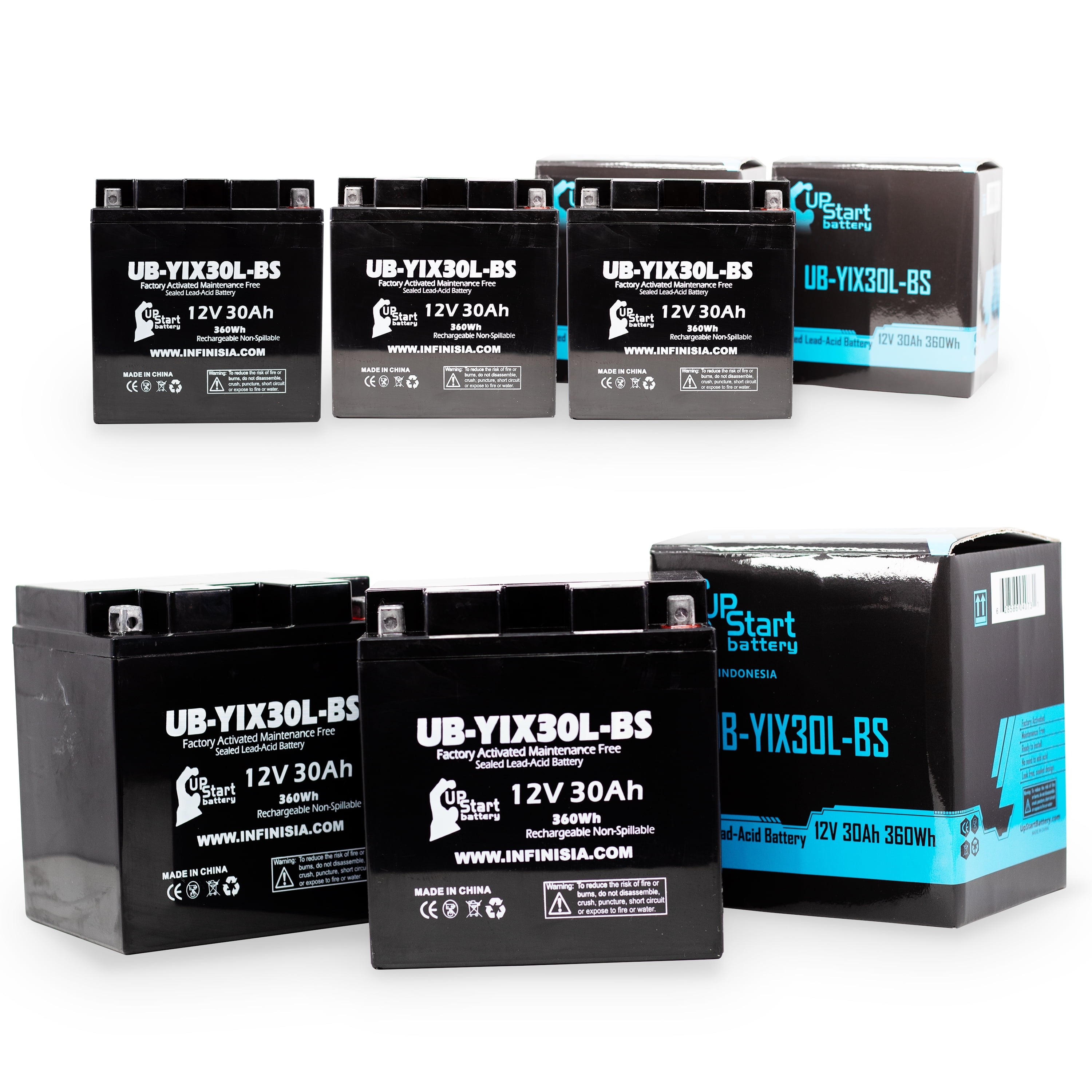 5-Pack UB-YIX30L-BS Battery Replacement for Moto Guzzi T3, T4, T5 850 ...