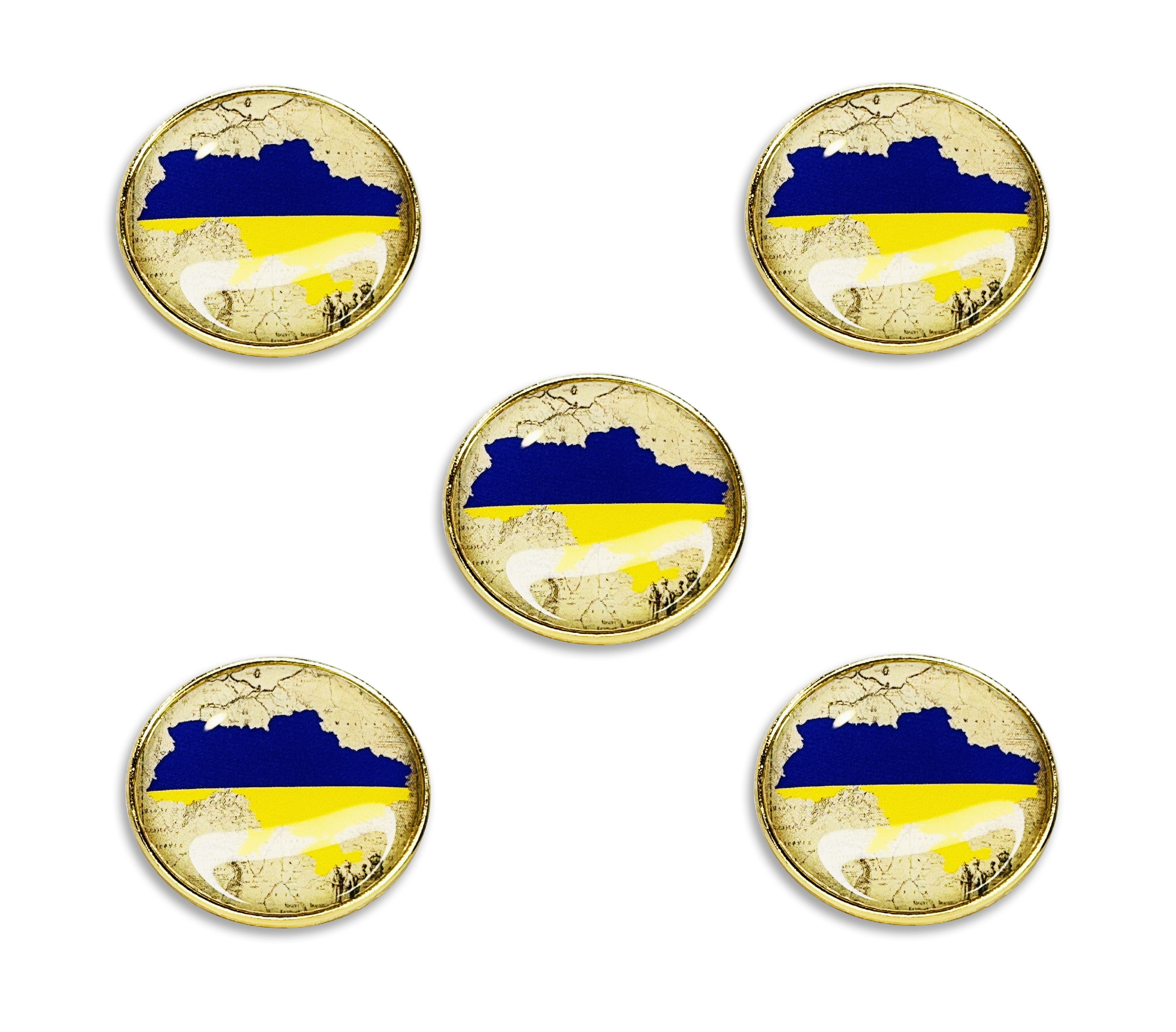 5-Pack, UKRAINE FLAG MAP PINS, Super Shiny Bright Ukrainian Flag Lapel ...