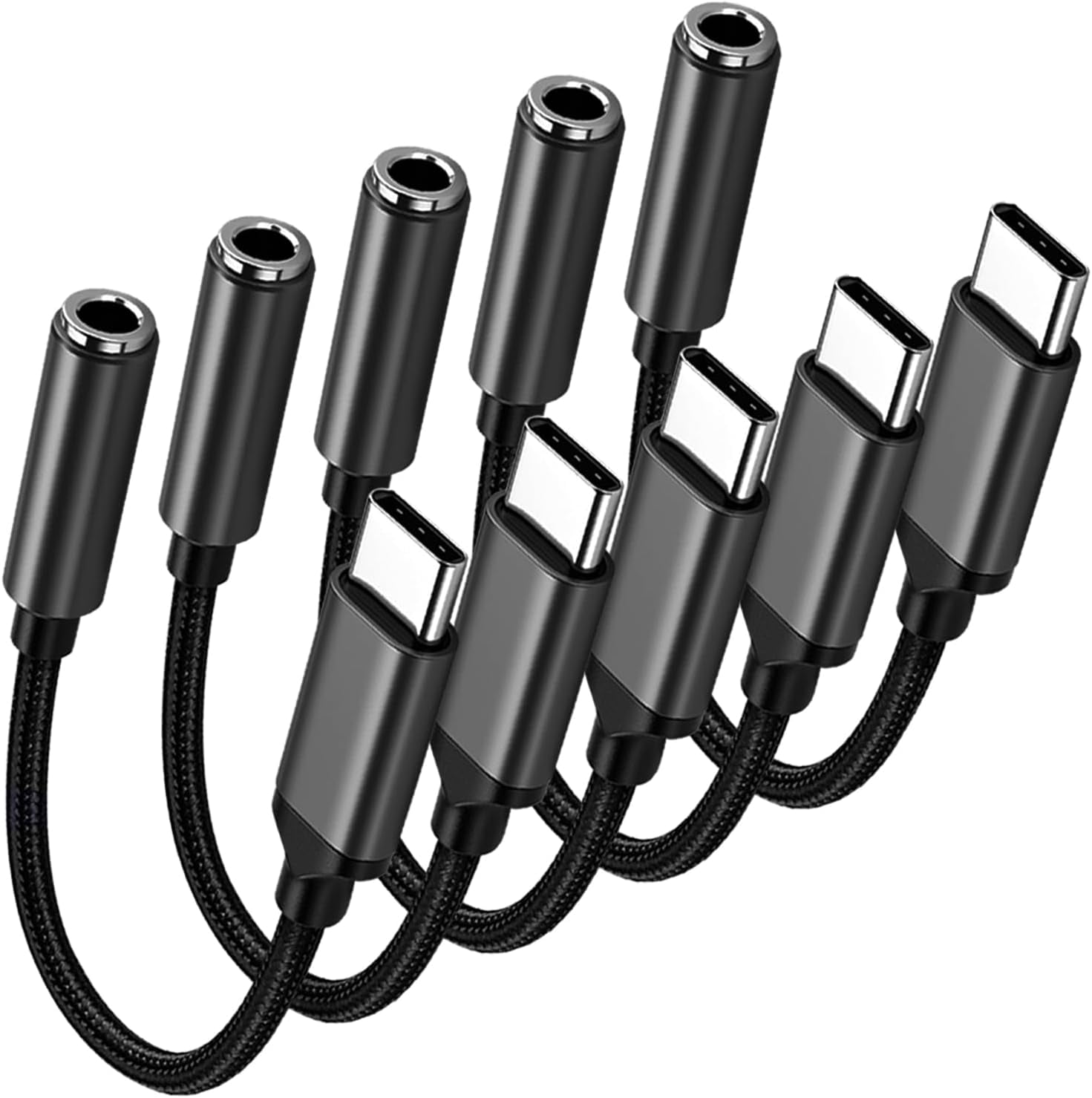 5 Pack USB C to 3.5mm Headphone Jack Adapter Type C Audio Aux Cable ...