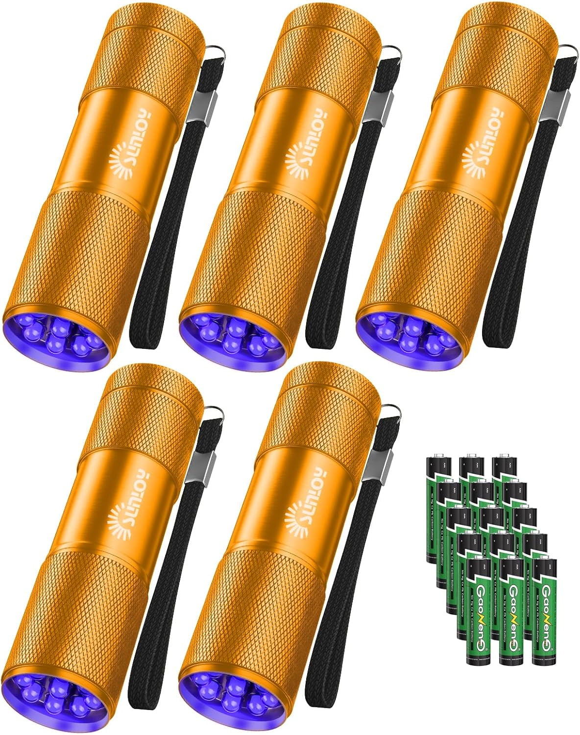 5 Pack UV Flashlight Black Light, 9 LED 395nm UV Light Blacklight ...