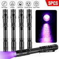 5 Pack UV Penlight Flashlight with Clip LED 395nm Ultraviolet Black ...