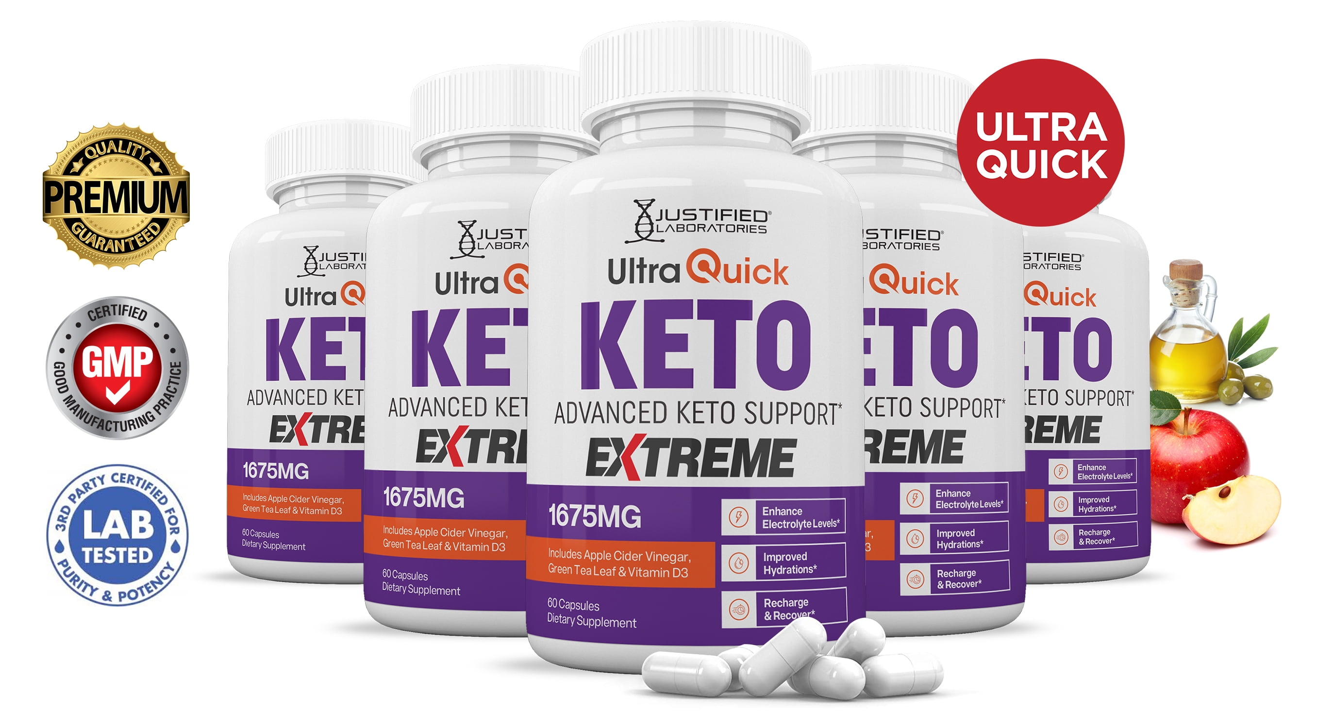 (5 Pack) Ultra Quick Keto ACV Extreme Pills 1675mg Alternative to ...