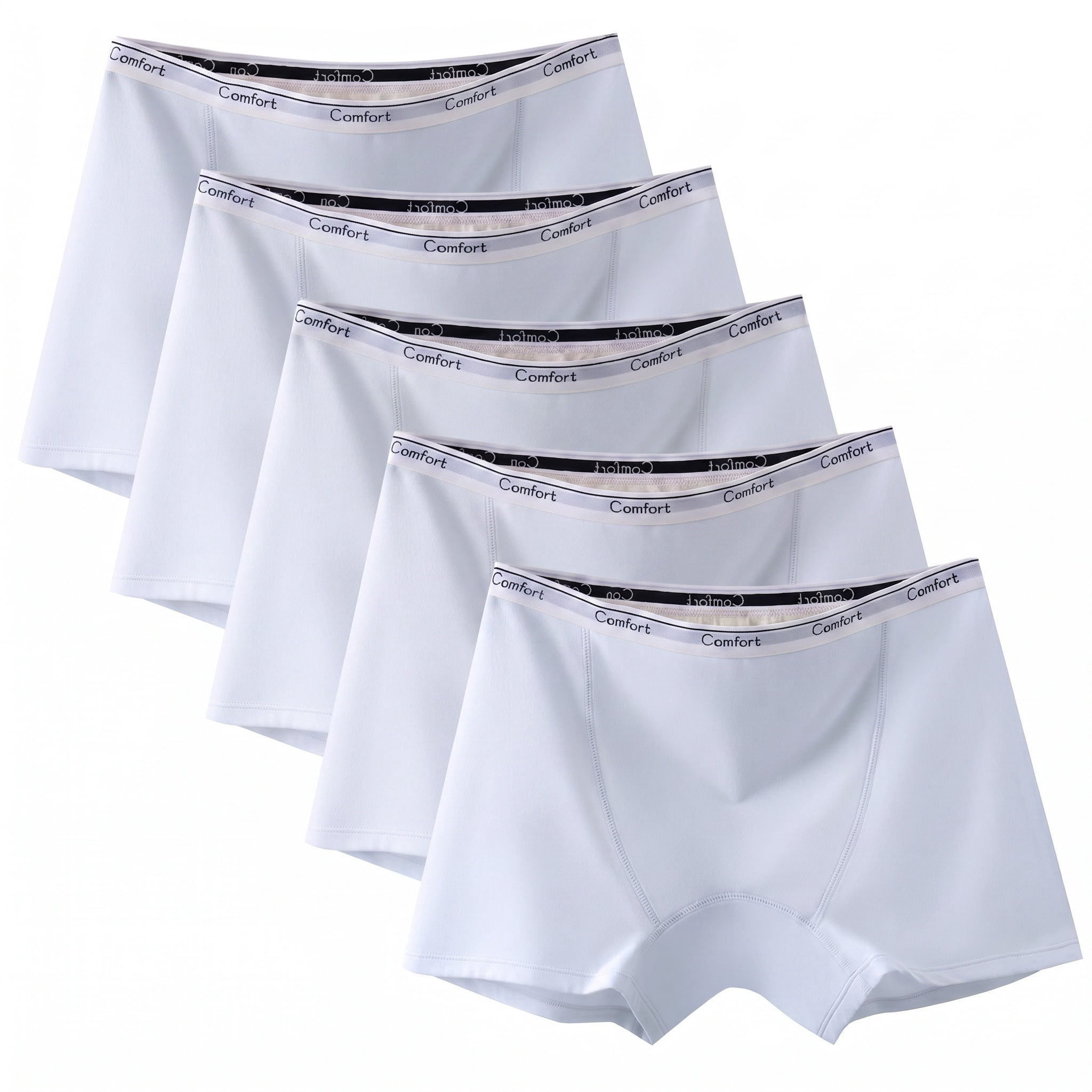 5 Pack Underwear for Women Solid Color Boyshort Briefs with Comfort ...