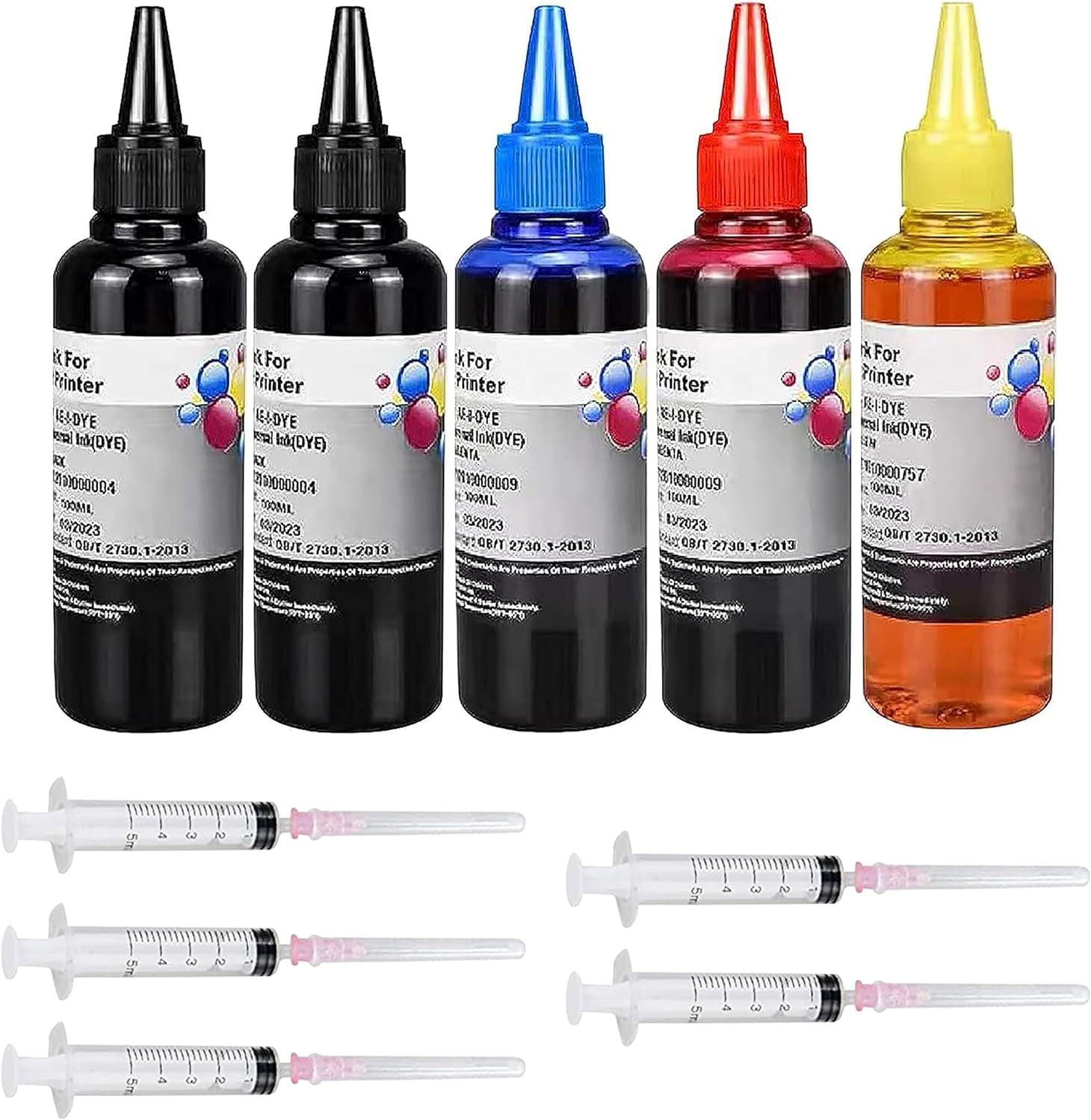 5-Pack Universal Ink Refill Kit for All HP Canon Epsn Brother Printers ...