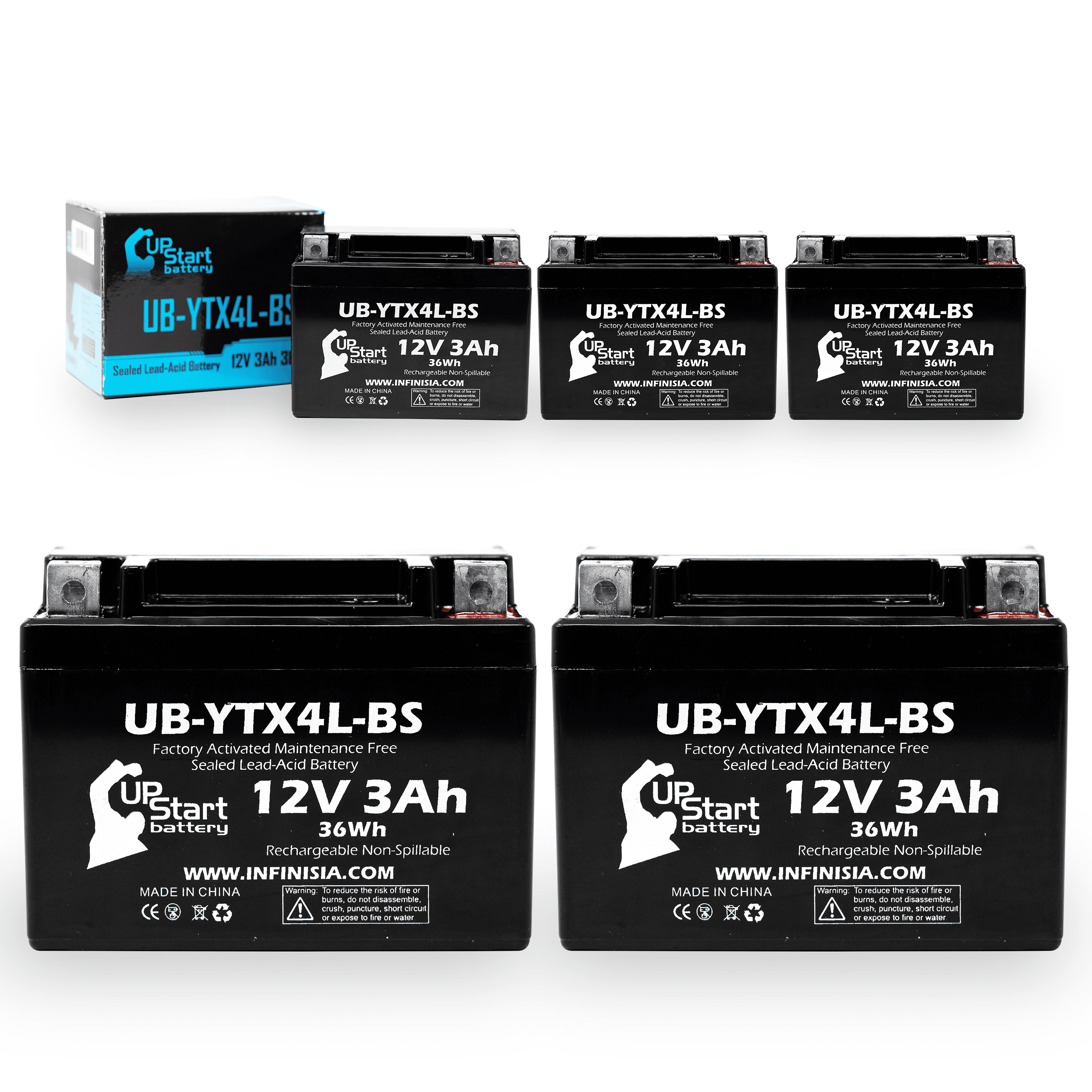 5-Pack UpStart Battery Replacement for 1989 Honda SB50 (All) 50CC ...