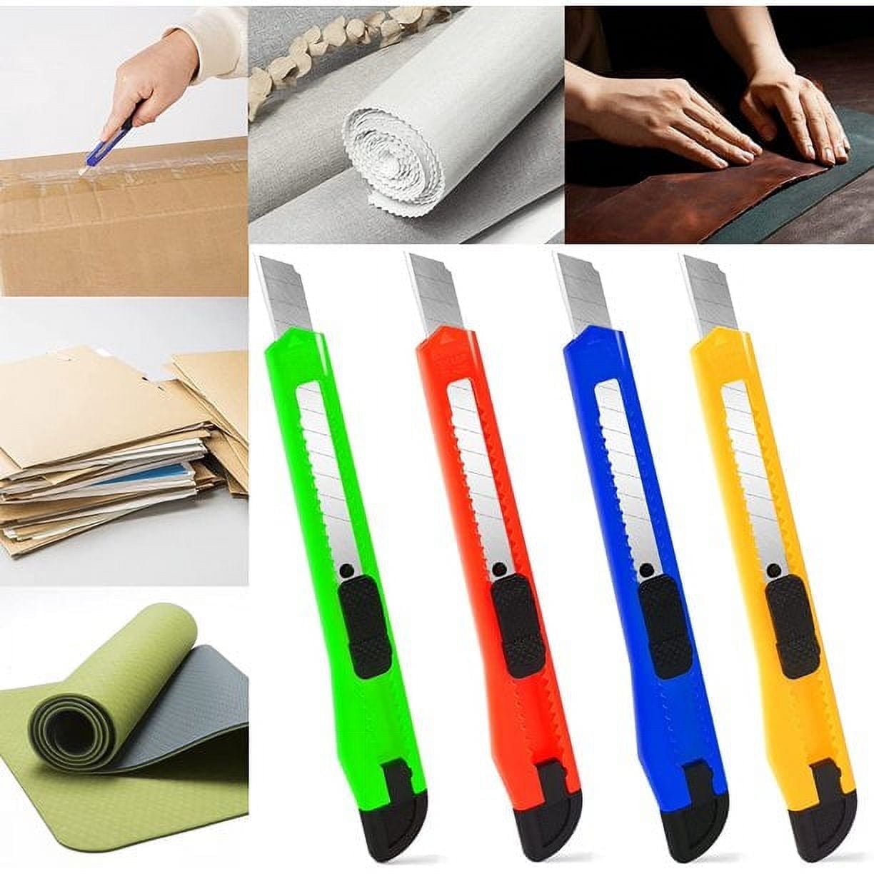 5 Pack Utility Knife Box Cutters - Compact, Retractable, Razor, Paper ...