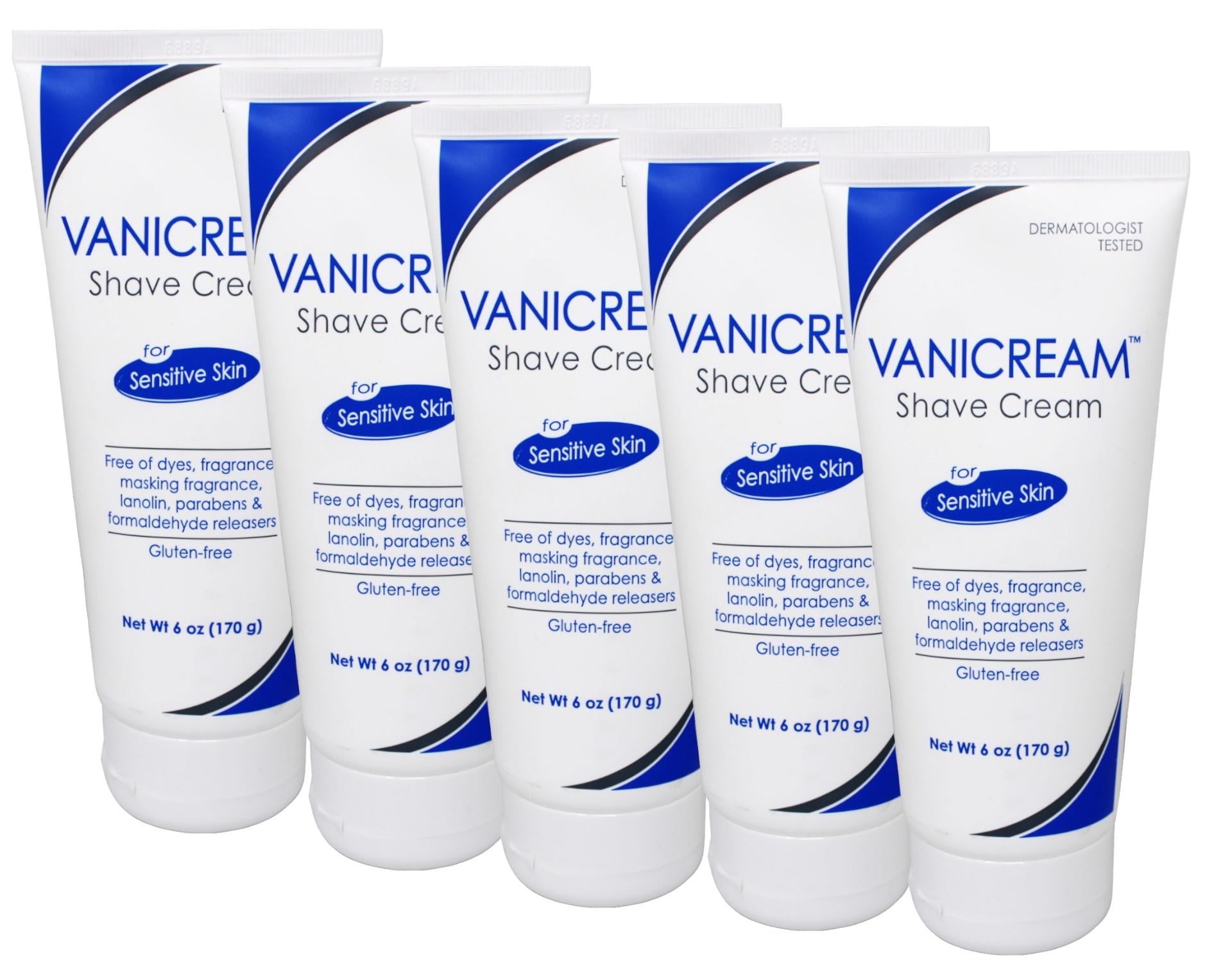 Vanicream Shave Cream 5 Pack for Sensitive Skin, 6oz Each, Protects ...