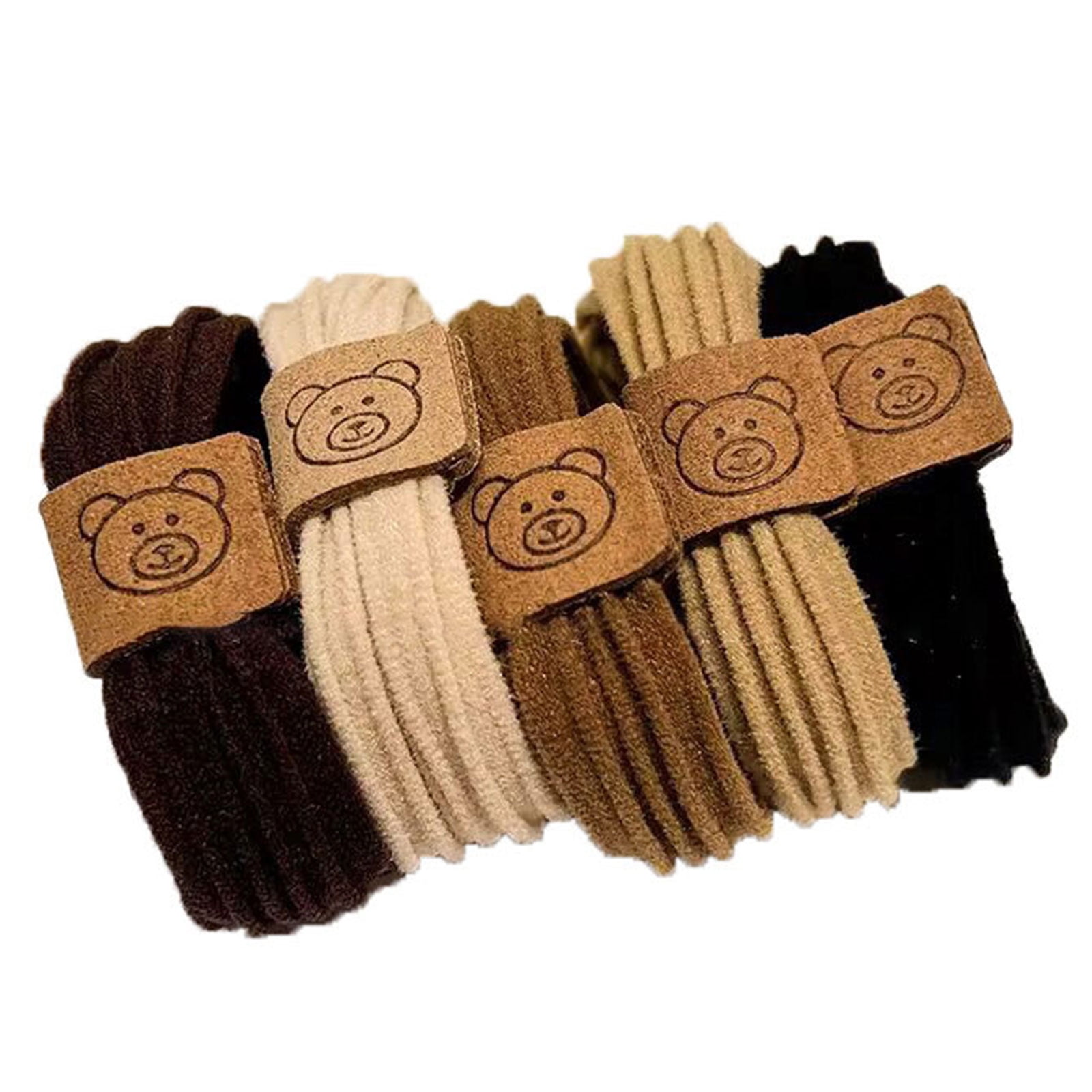 5 Pack Versatile Hair Tie Bear Simple Hair Rope Bear Scrunchies Bear ...