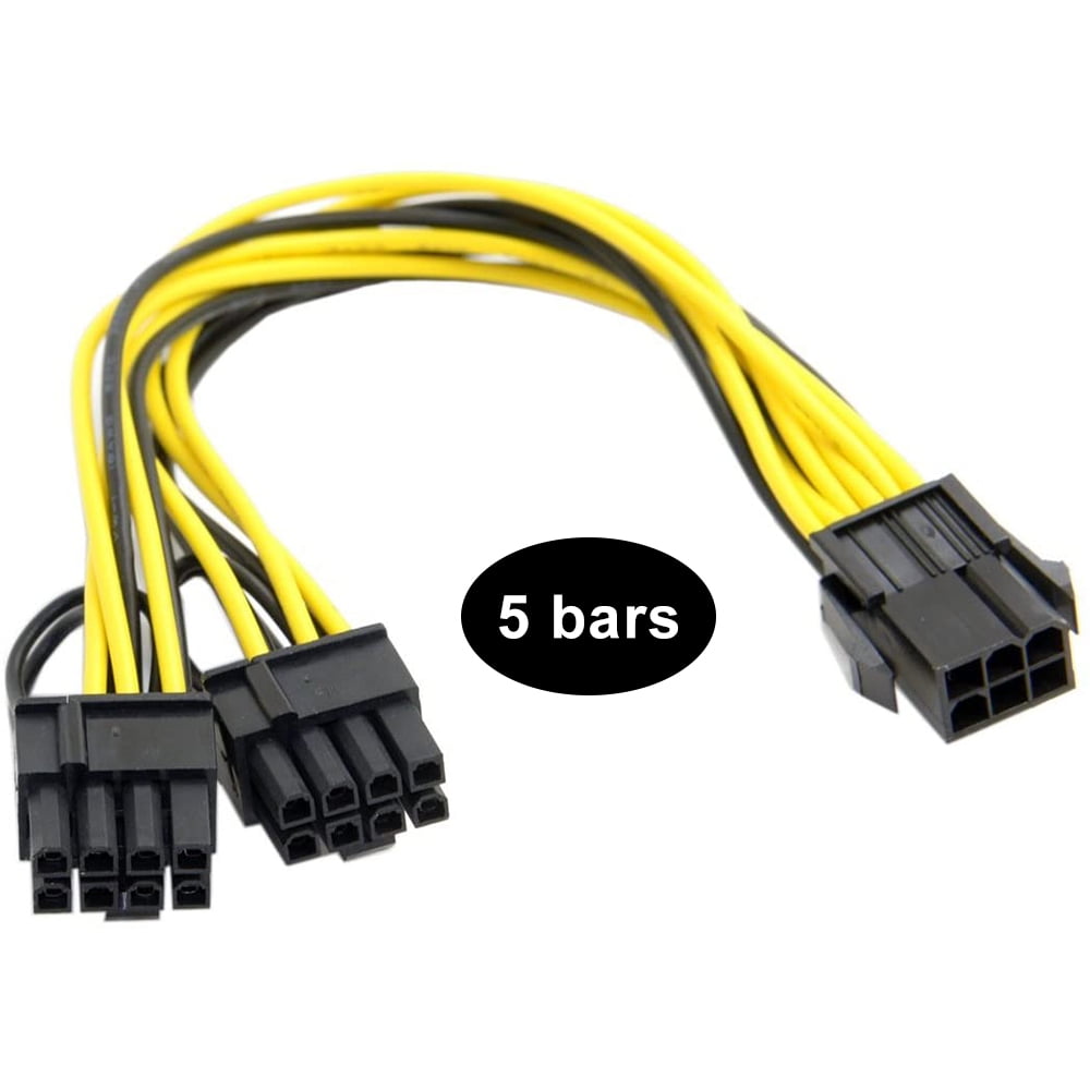 5 Pack Video Card Power Cable,6 Pin to PCIe 8 Pin to Dual(6+2),PCI ...