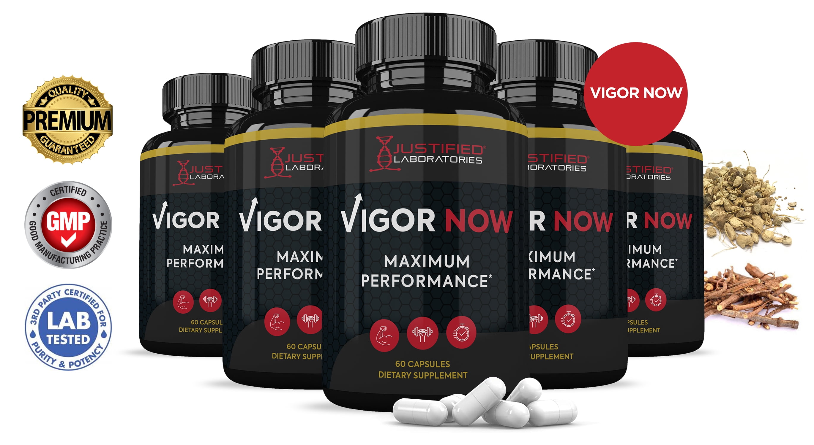 (5 Pack) Vigor Now Men’s Health Supplement 1484mg 300 Capsules ...