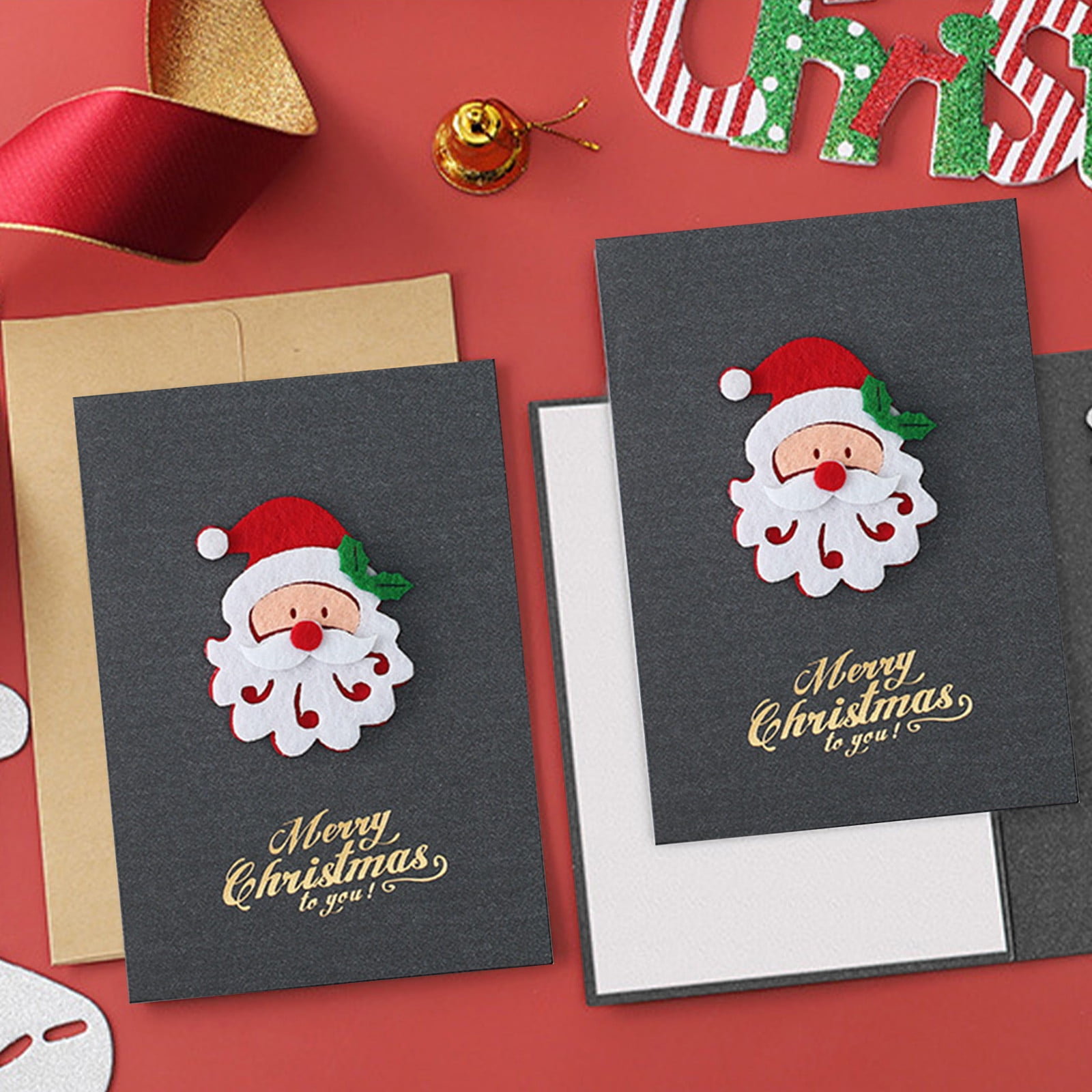 5 Pack Vintage Christmas Cards Boxed with Envelopes & Stickers Set ...