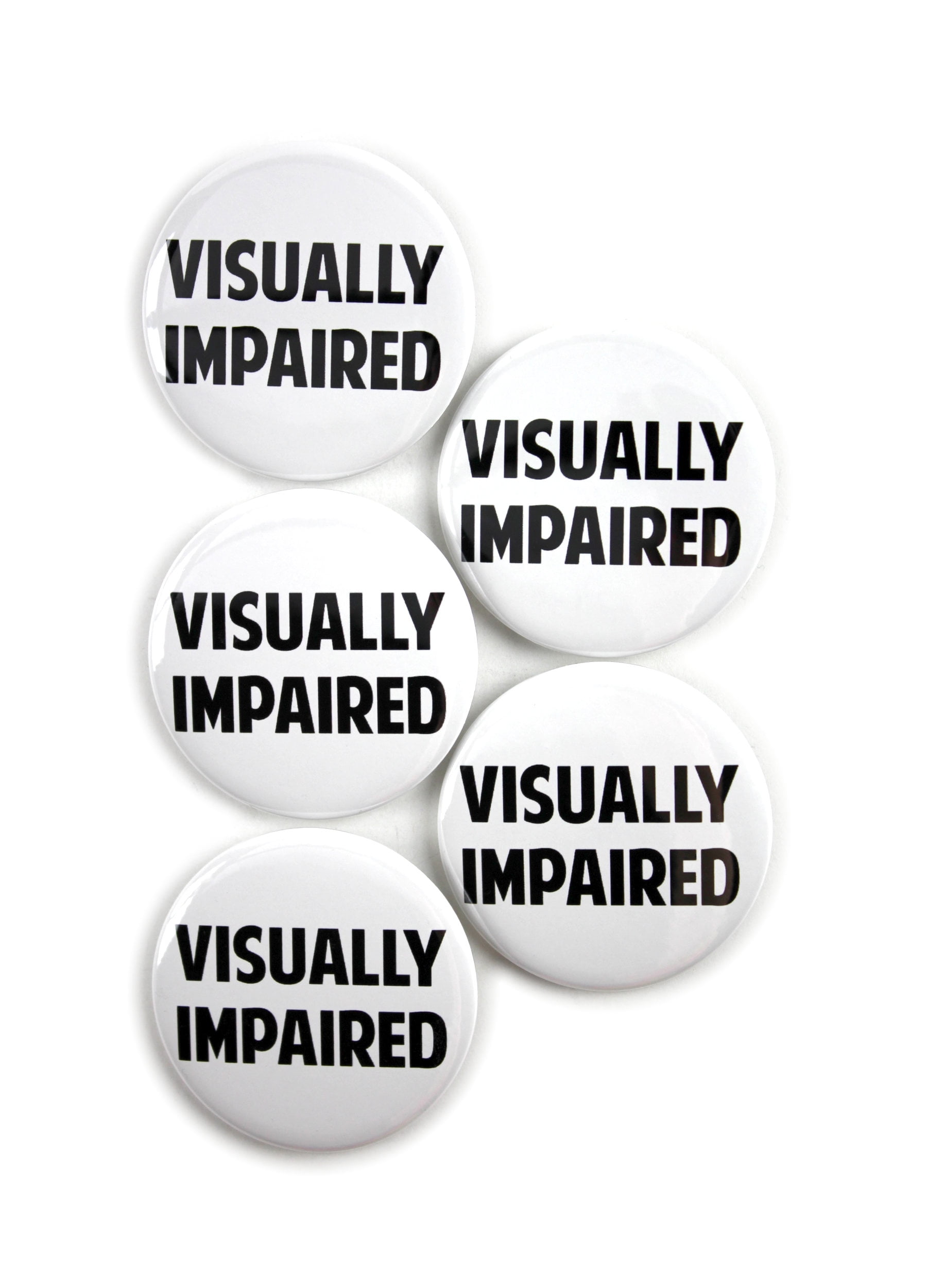 5 Pack - Visually Impaired Disability ID Aid Pinback Button Badges - 2. ...