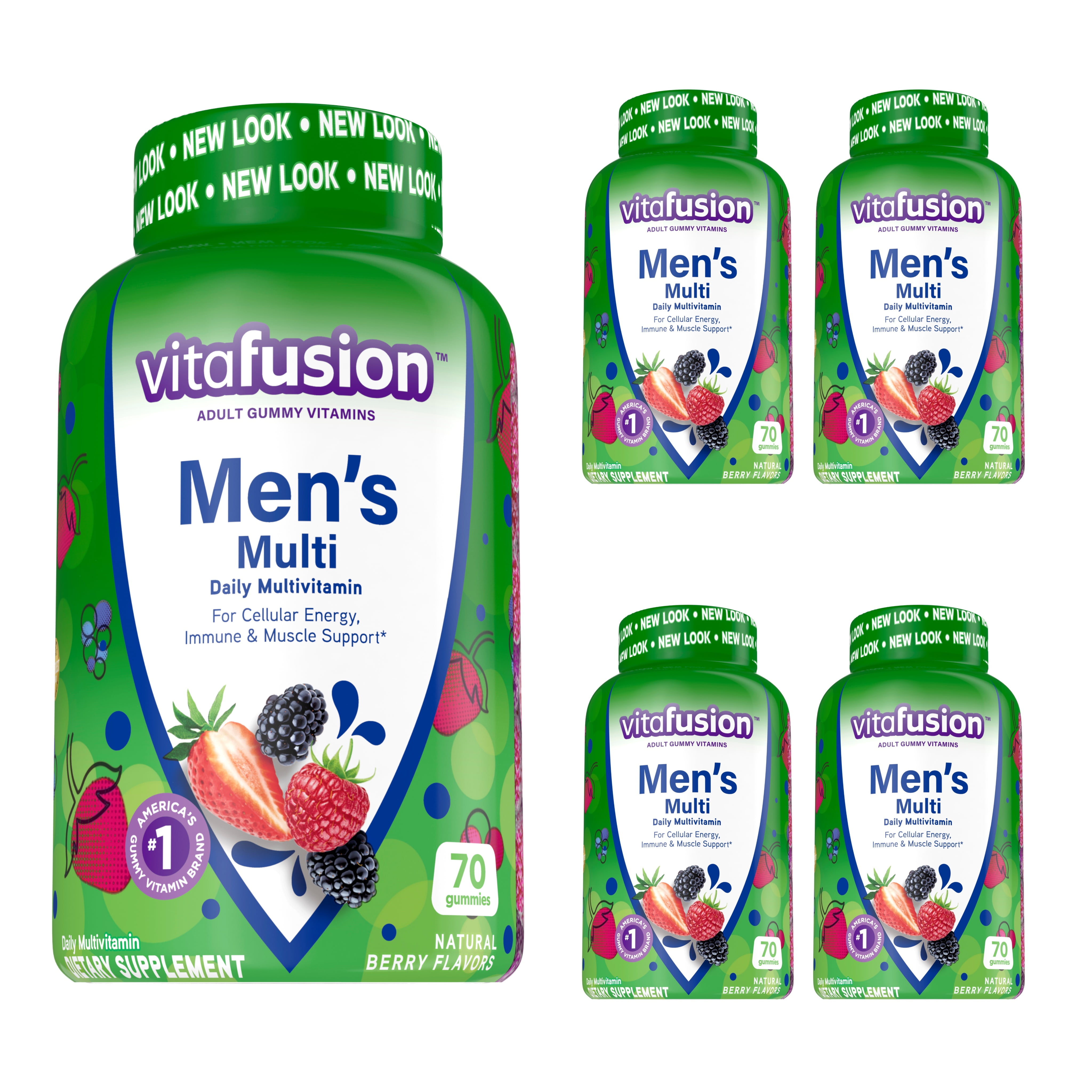 5 Pack - Vitafusion Men's Daily Multivitamin Gummy 70 Each - Walmart.com