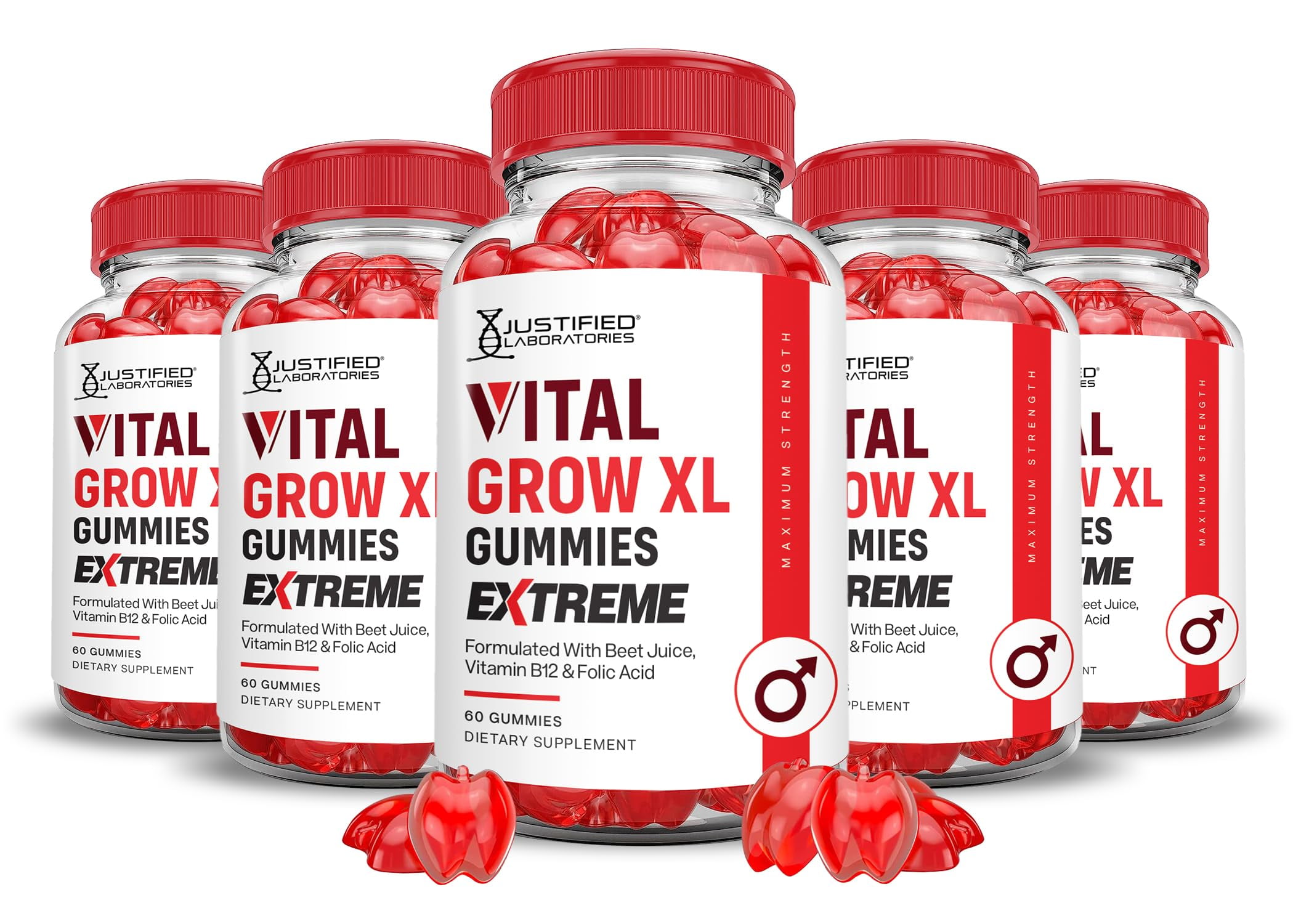 (5 Pack) Vital Grow XL Extreme 2000MG Performance Gummies Advanced ...