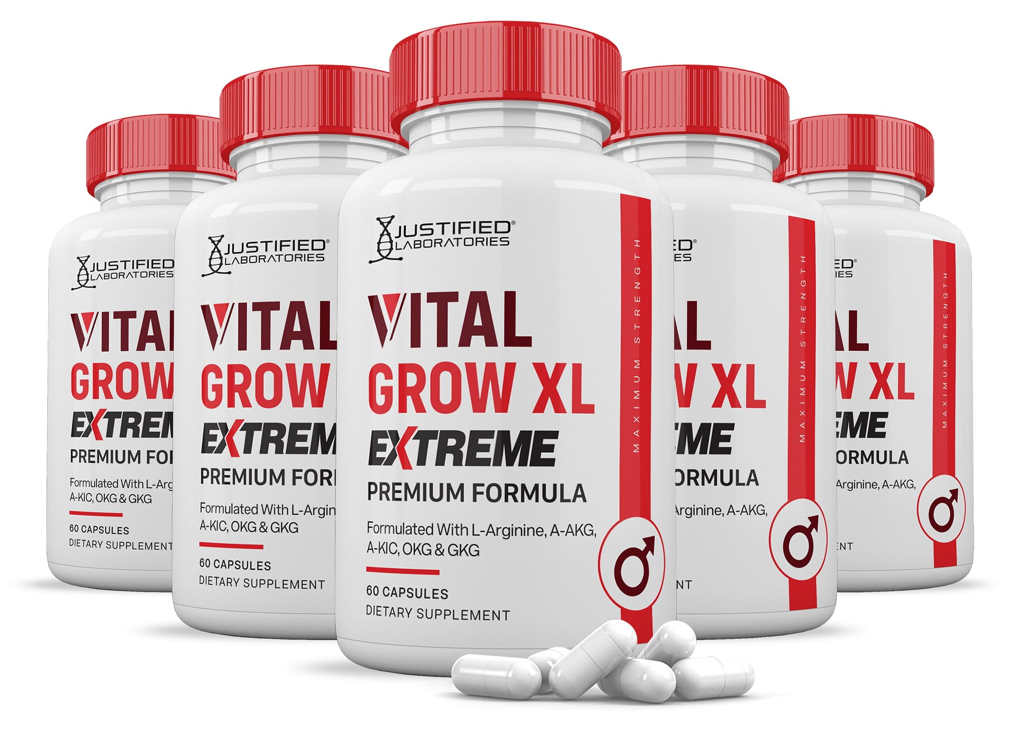 (5 Pack) Vital Grow XL Extreme Pills 1600MG Premium Formula Proprietary ...